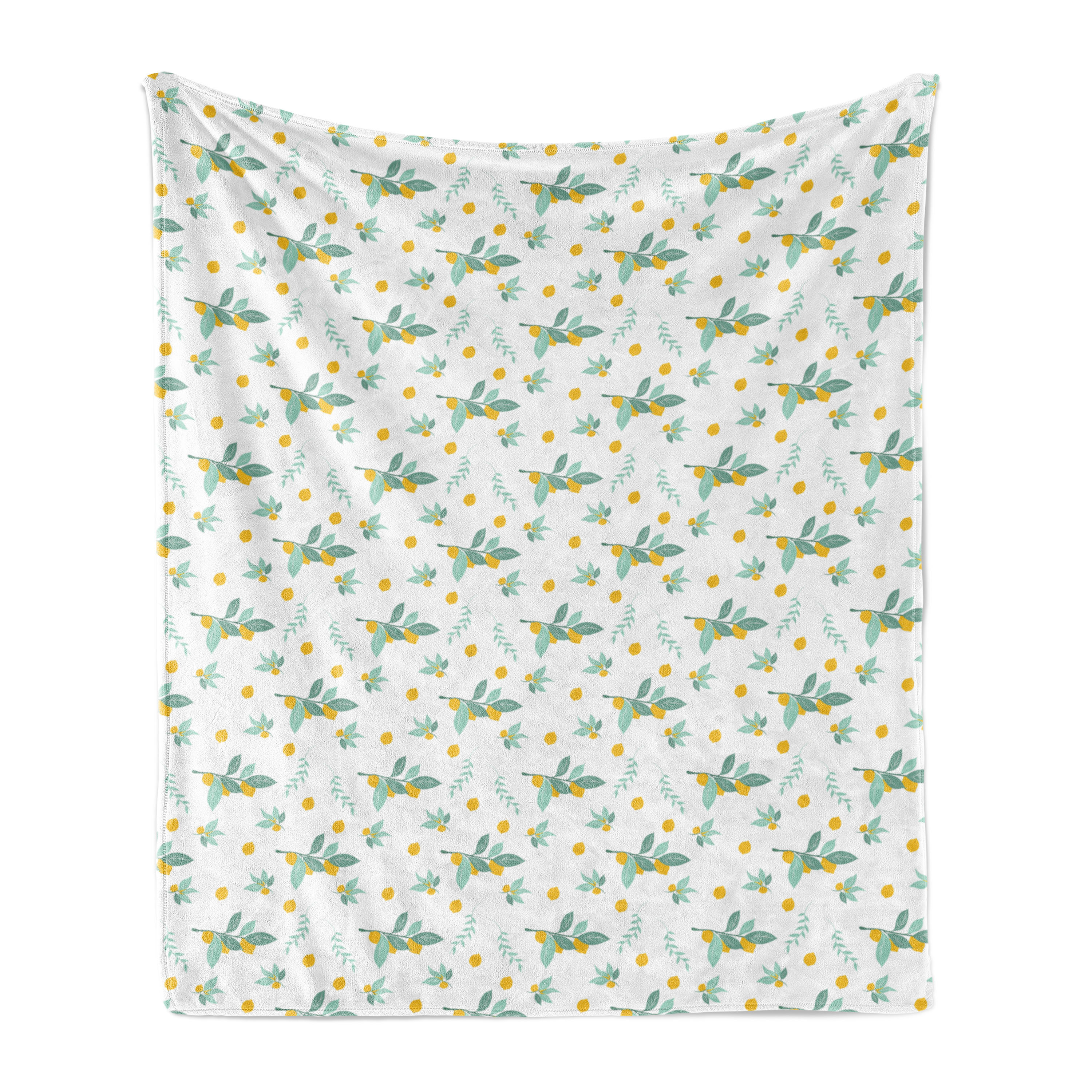 Ambesonne Lemons Fleece Throw Blanket Citrus Fruits and Leaves | Wayfair