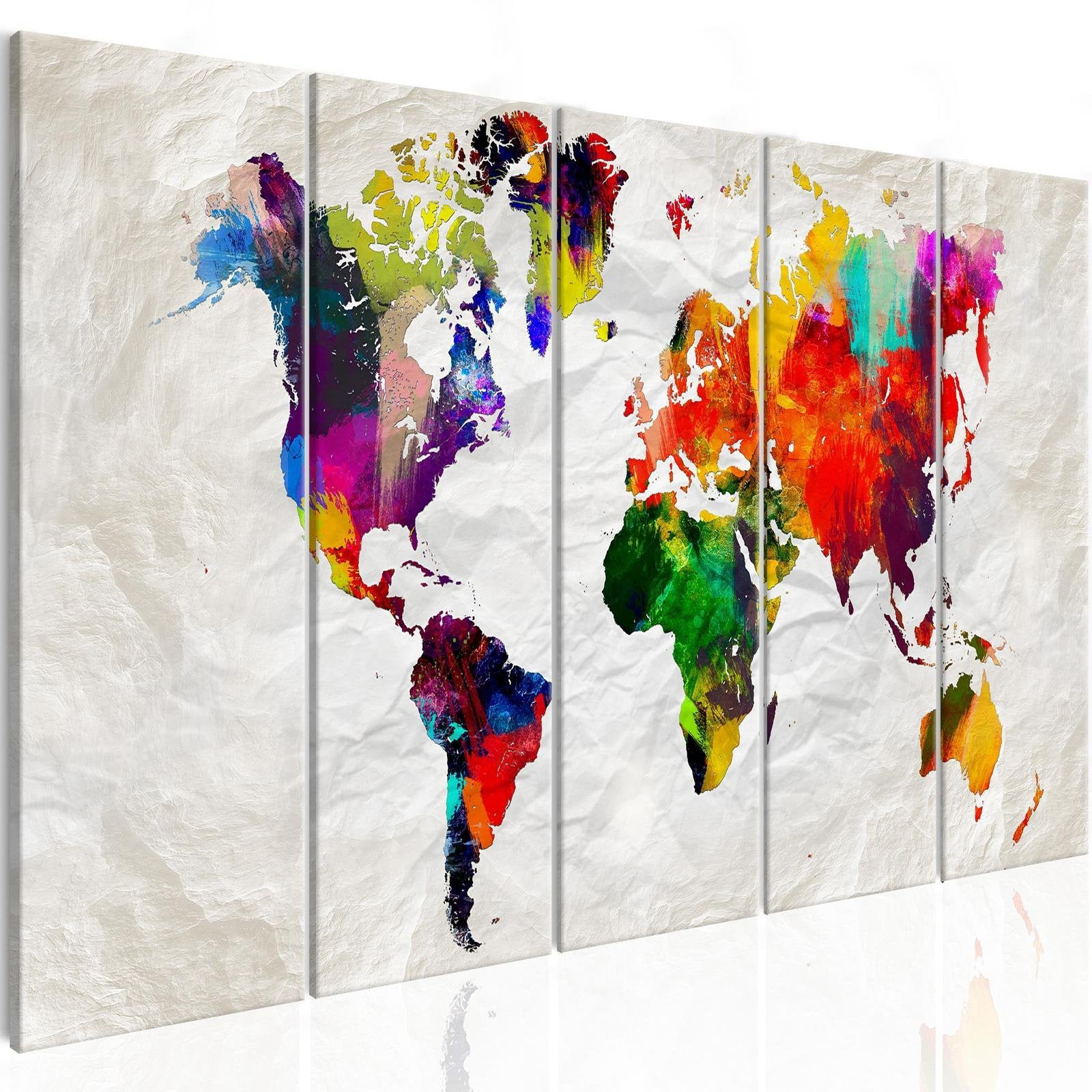 17 Stories Stretched Canvas World Map Art - Crumpled Map - Wayfair Canada