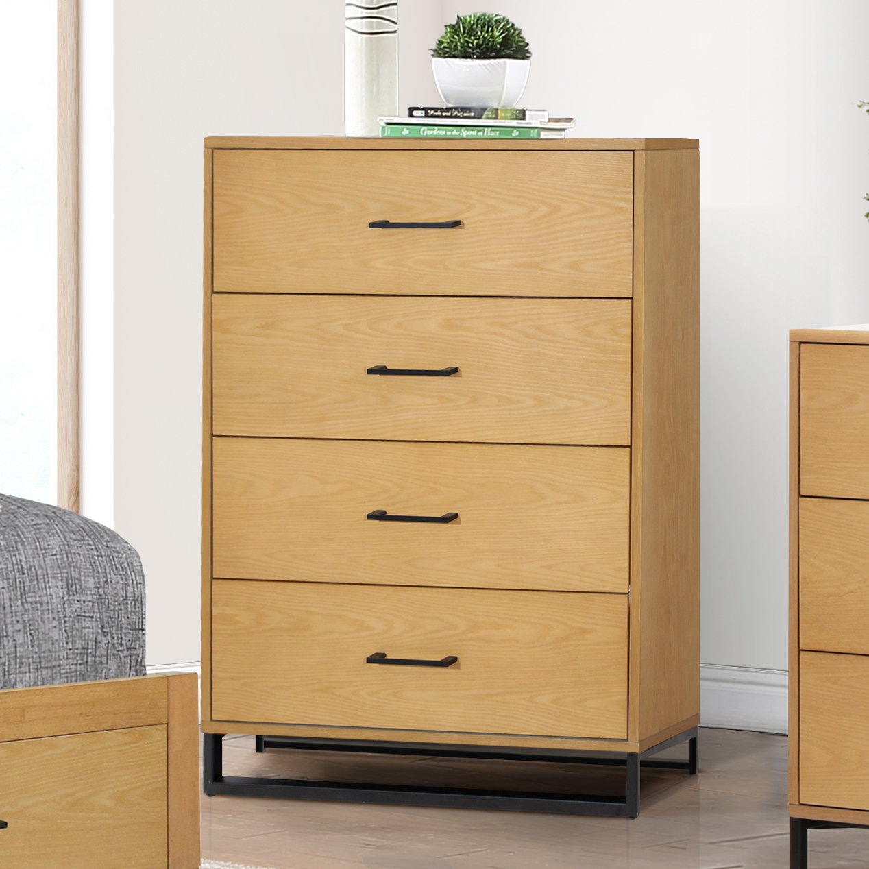Bella Esprit Clara 4 Drawer Chest in Light Oak | Wayfair