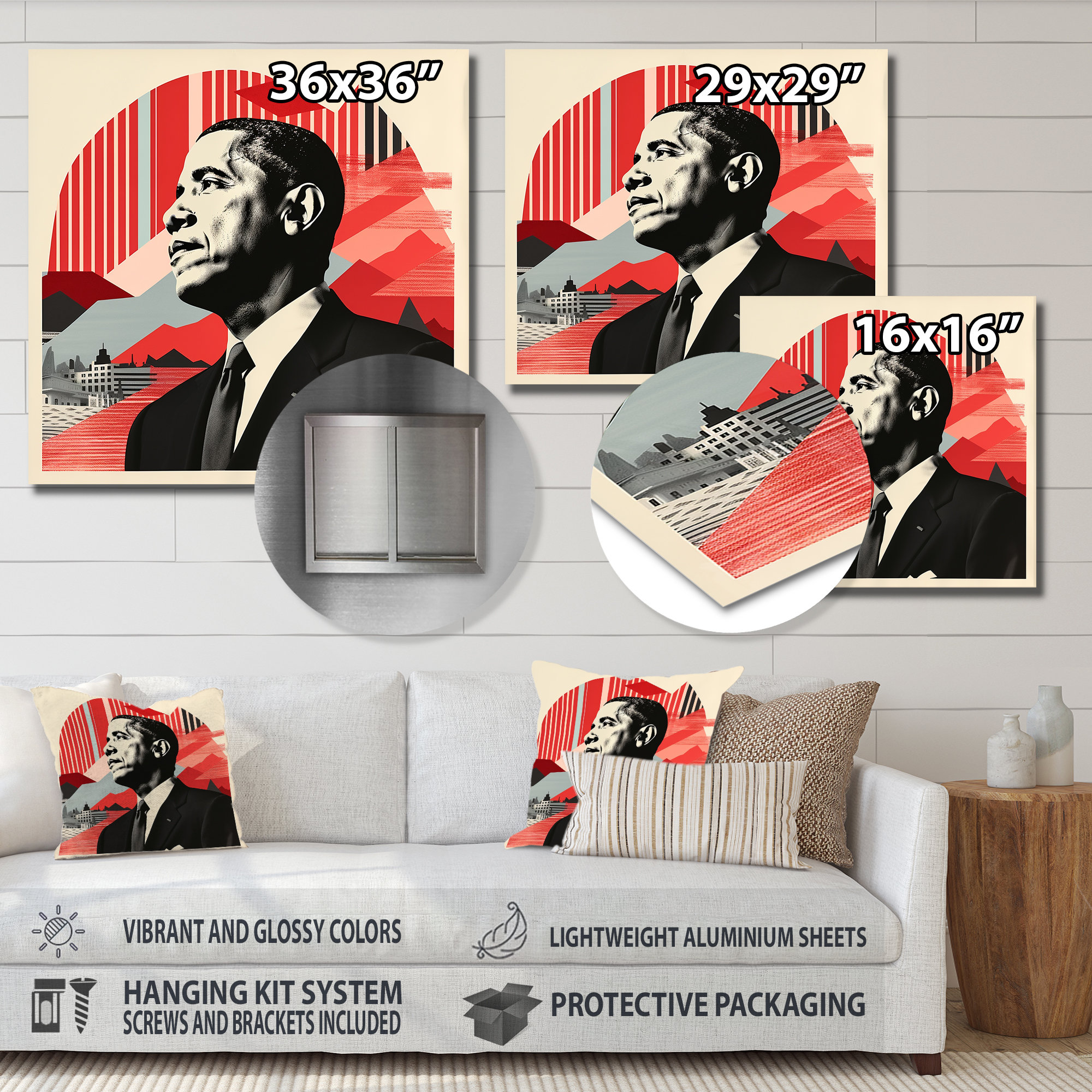 Lark Manor Vintage Obama Collage Chronicles III - Celebrity Metal Wall ...