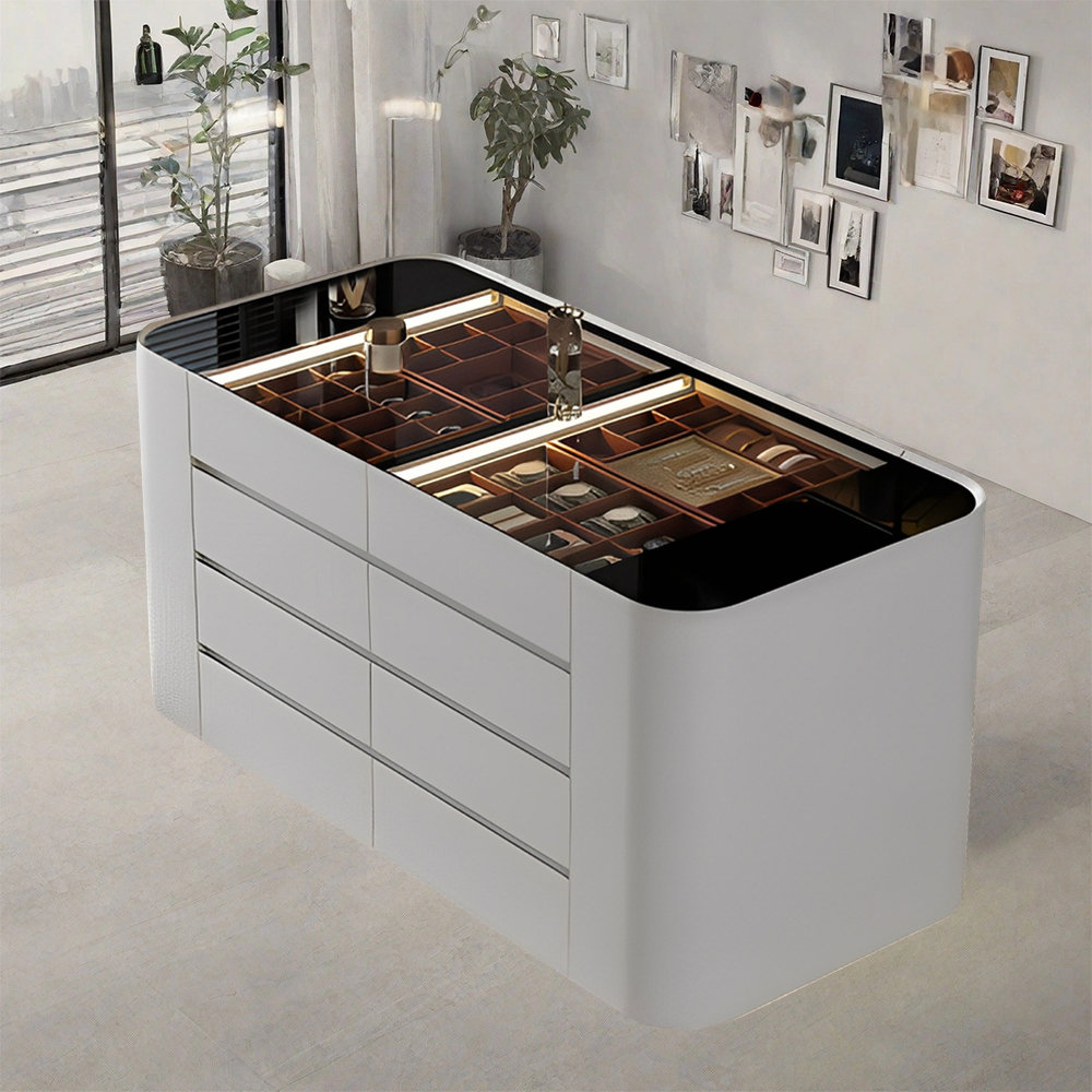 YY Concept Living Furniture Sleek Modern Glass Display Cases with ...