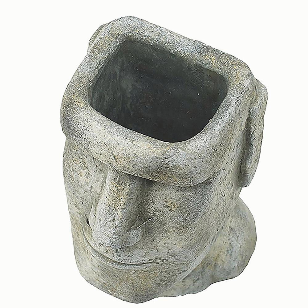 Winston Porter 5x5.5x9" Easter Island Cement Planter | Wayfair