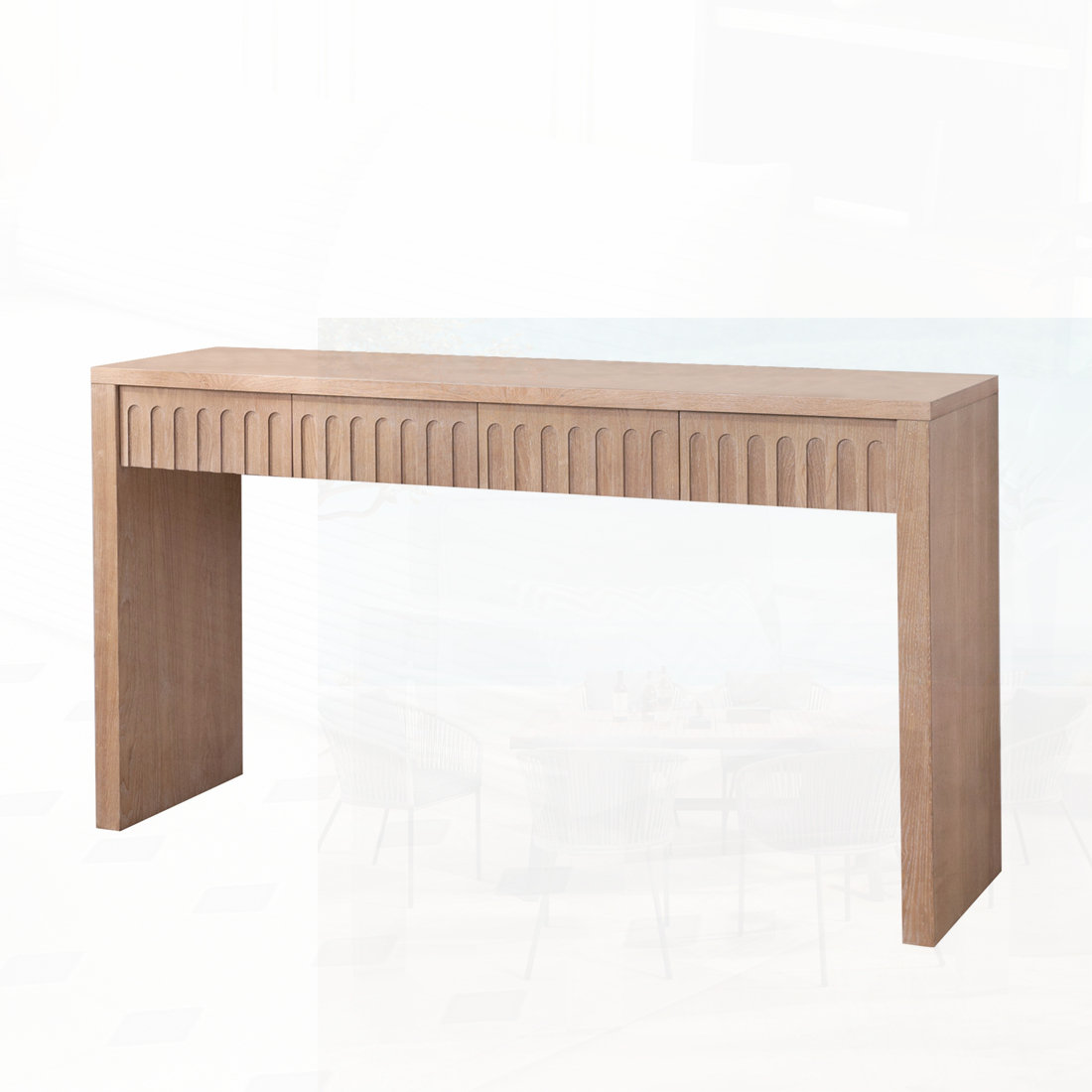 Latitude Run® Sleek Modern Console Table with Hidden Drawers, Durable ...
