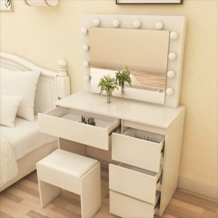 Hashtag Home Mobley Dressing Table with Mirror & Reviews | Wayfair.co.uk
