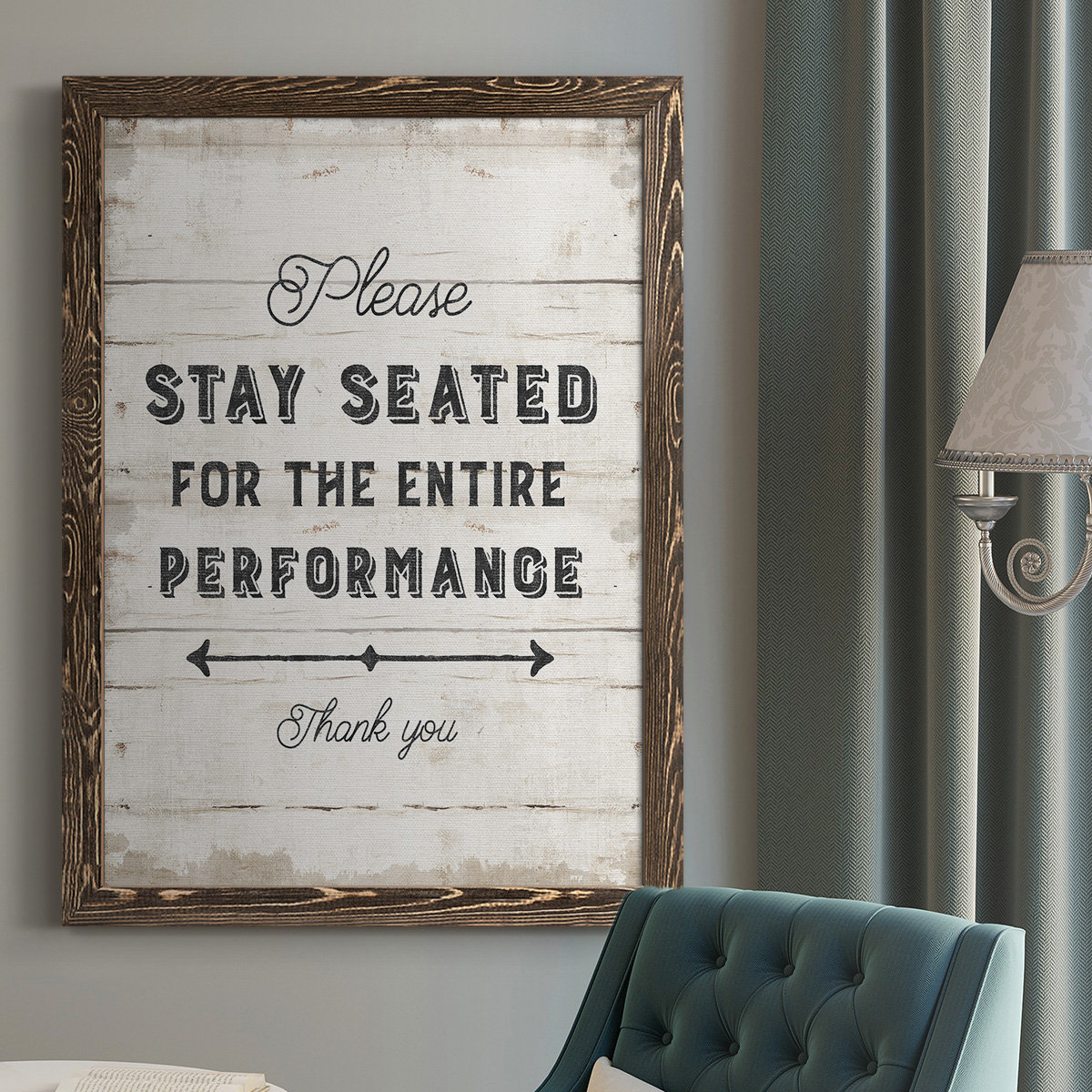Trinx Hulda Please Stay Seated Framed On Canvas Print | Wayfair
