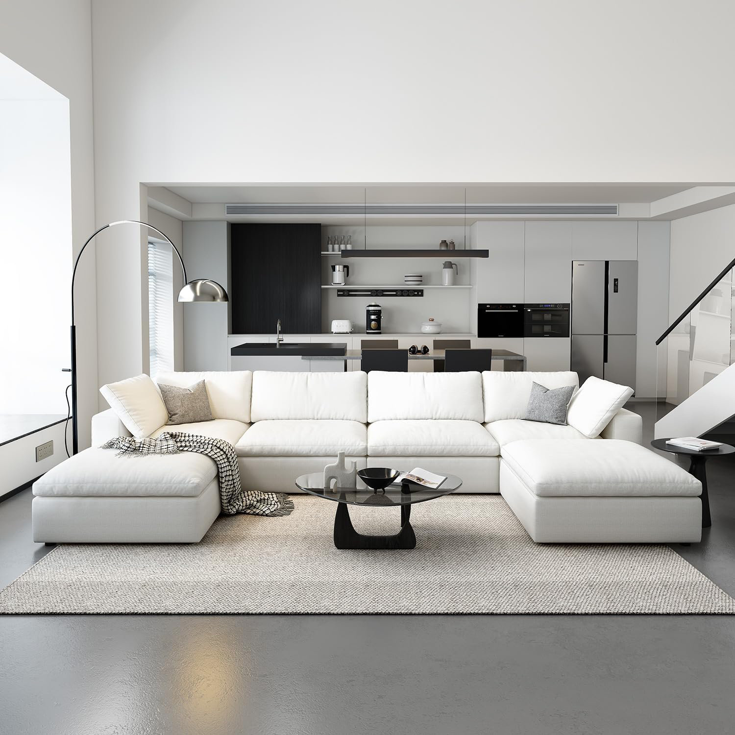 Latitude Run® Latitude Run U-Shaped Oversized Deep Seat Feather Down Modular Sectional Sofa ...