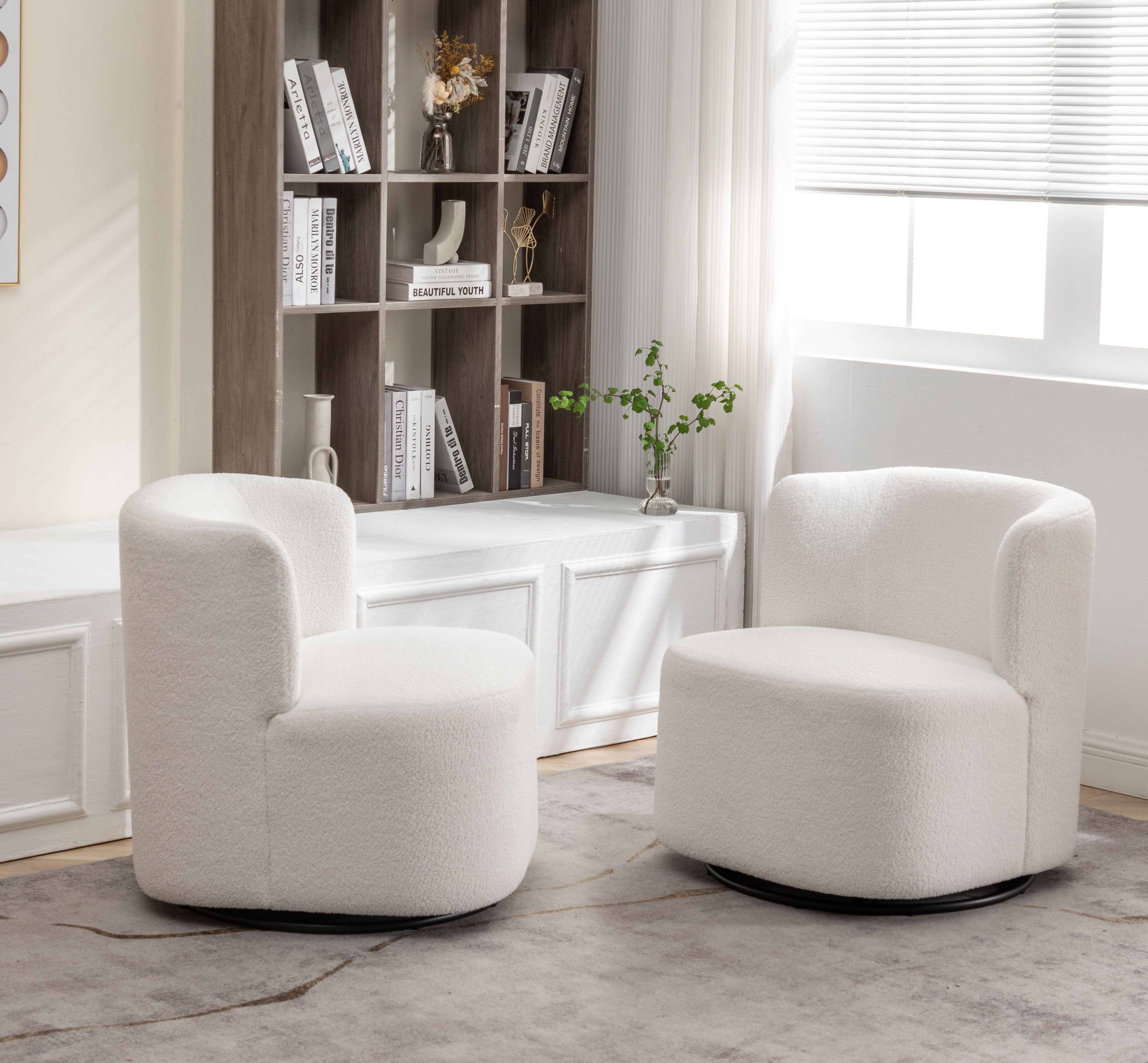 Wade Logan® Aurron 27 inches Wide Polyester Swivel Barrel Chair | Wayfair
