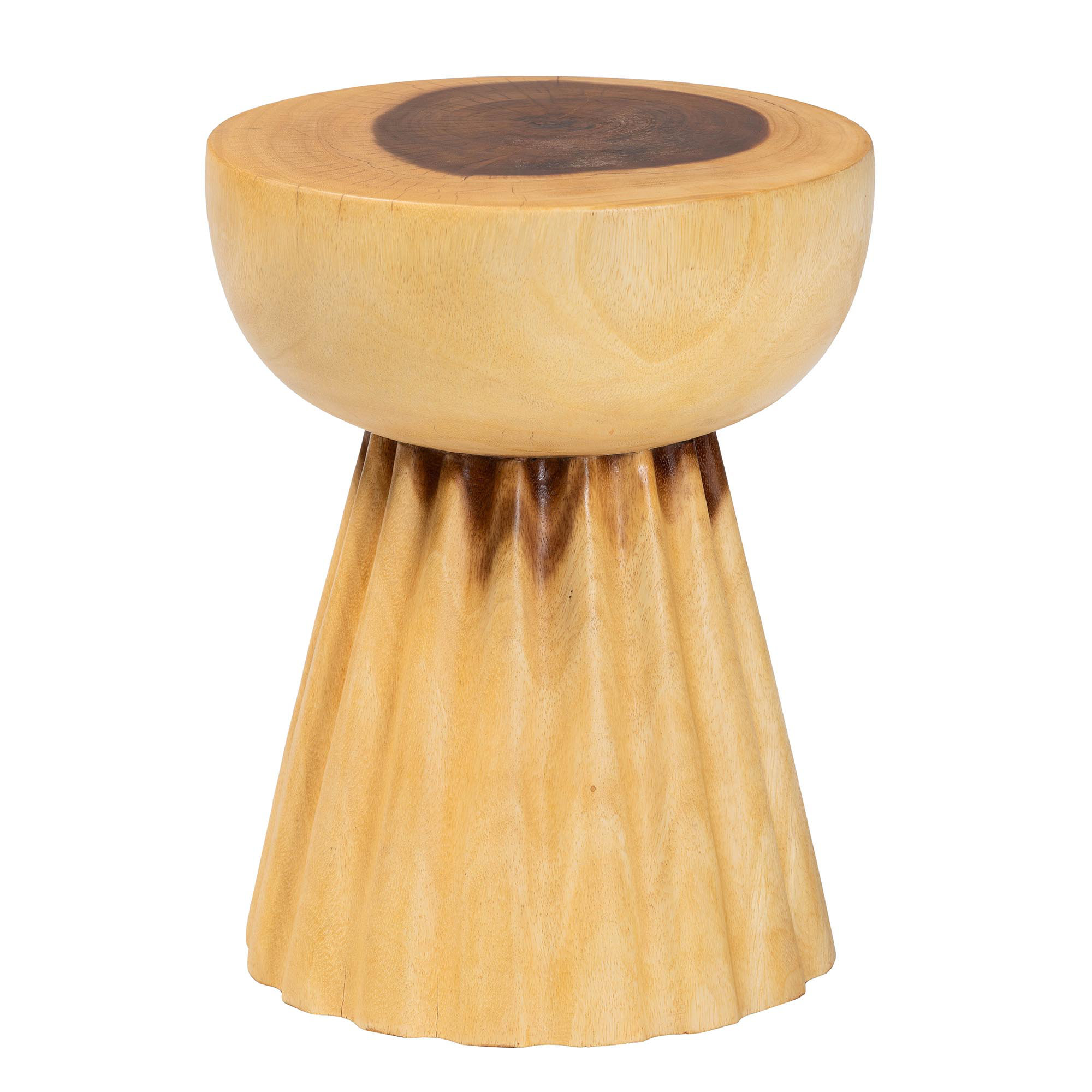 Orren Ellis Bali & Pari Alara Hand-Carved Suar Wood Side Table ...