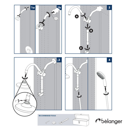 Keeney Manufacturing Company Belanger Retrofit Massage/Jet Dual Shower ...