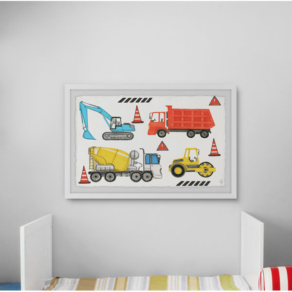 Harriet Bee Trai Road Building Trucks - Print | Wayfair.co.uk