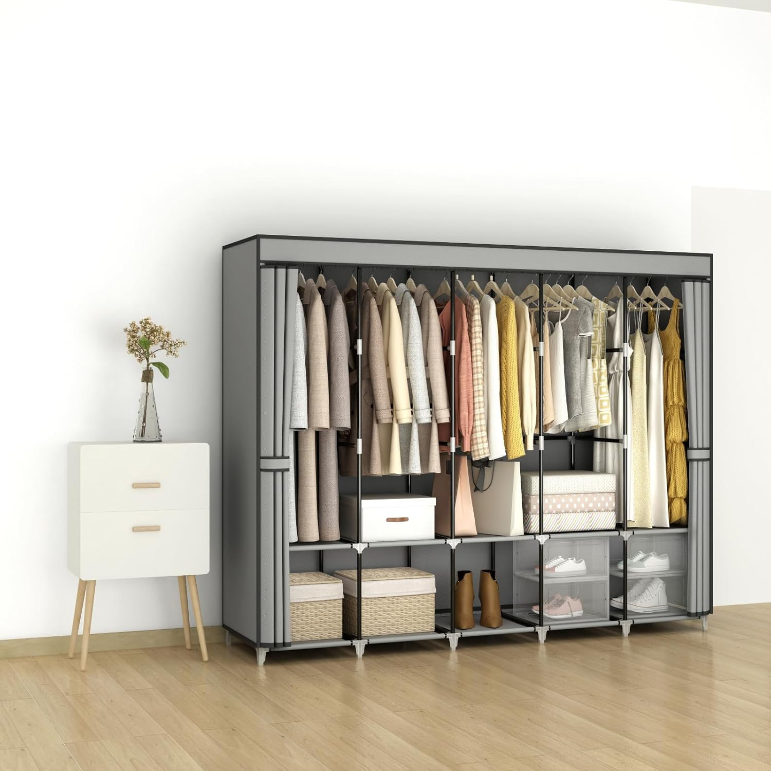 Rebrilliant Garde-robe portative pour garde-robe, organisateur de porte ...