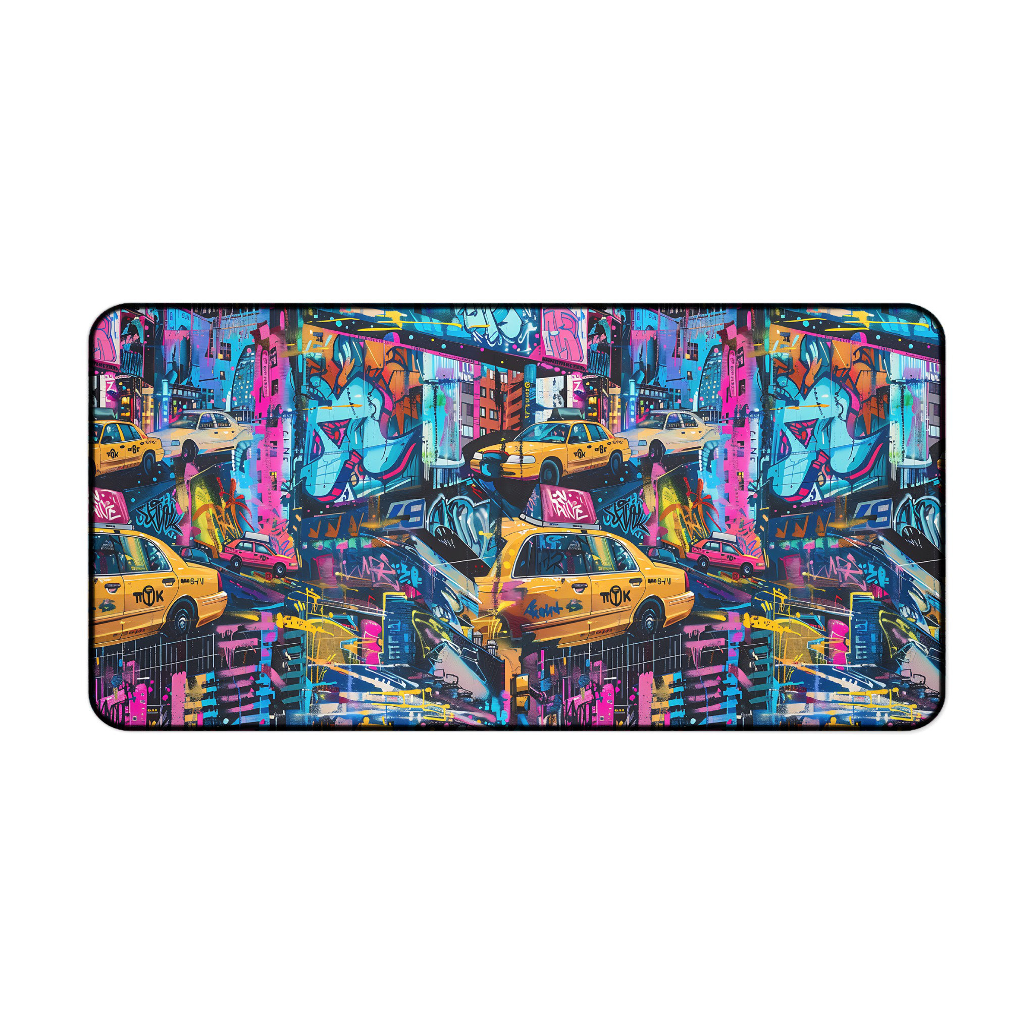 East Urban Home Urban Graffiti Mouse Mat, City Taxi Art Mousepad ...