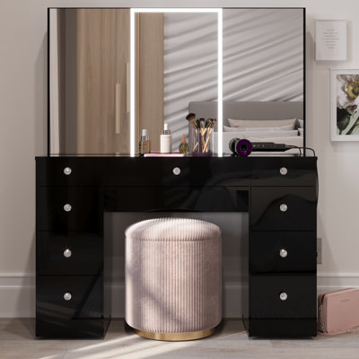 makeup table trifold mirror