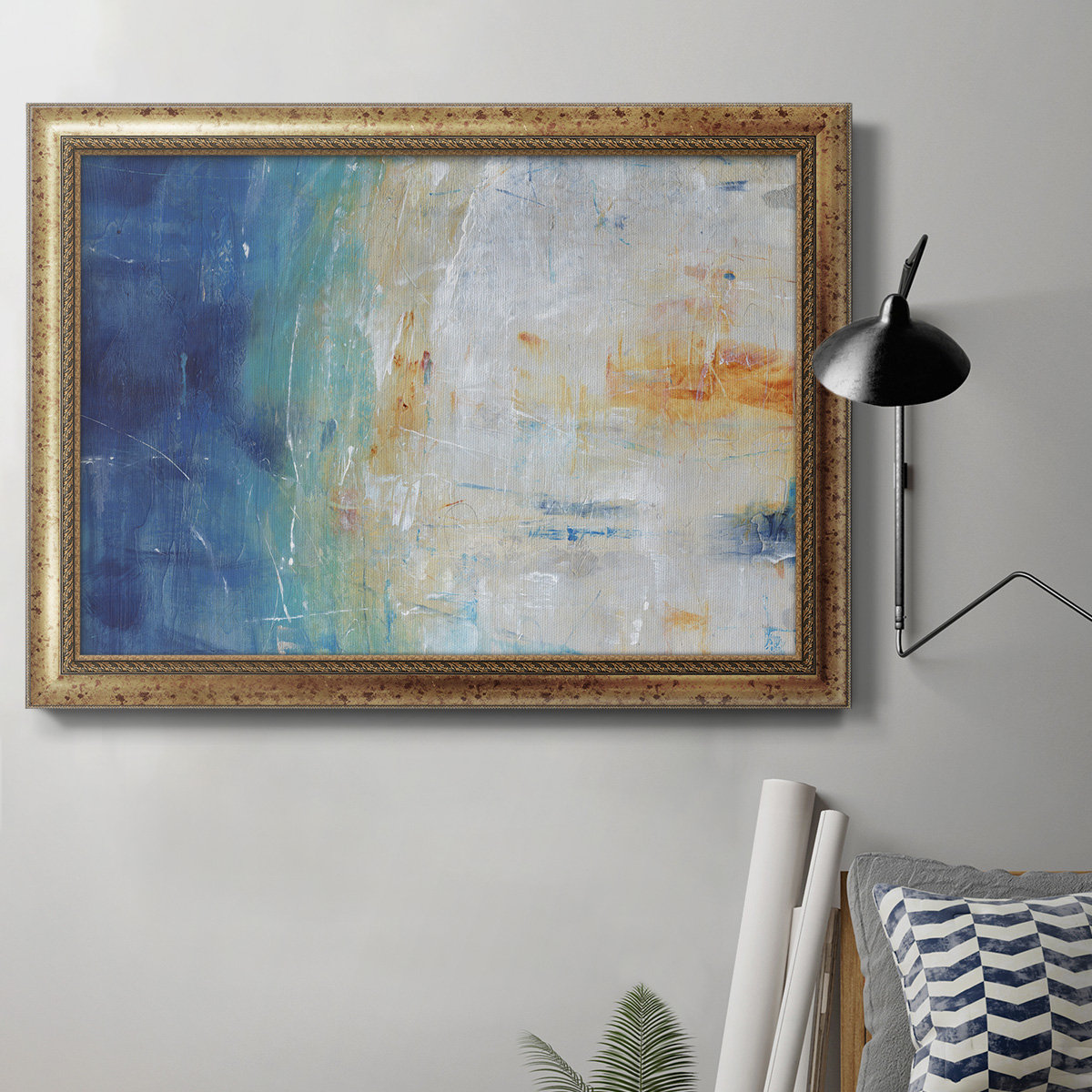 Orren Ellis Blue Grotto II - Picture Frame Painting on Canvas | Wayfair