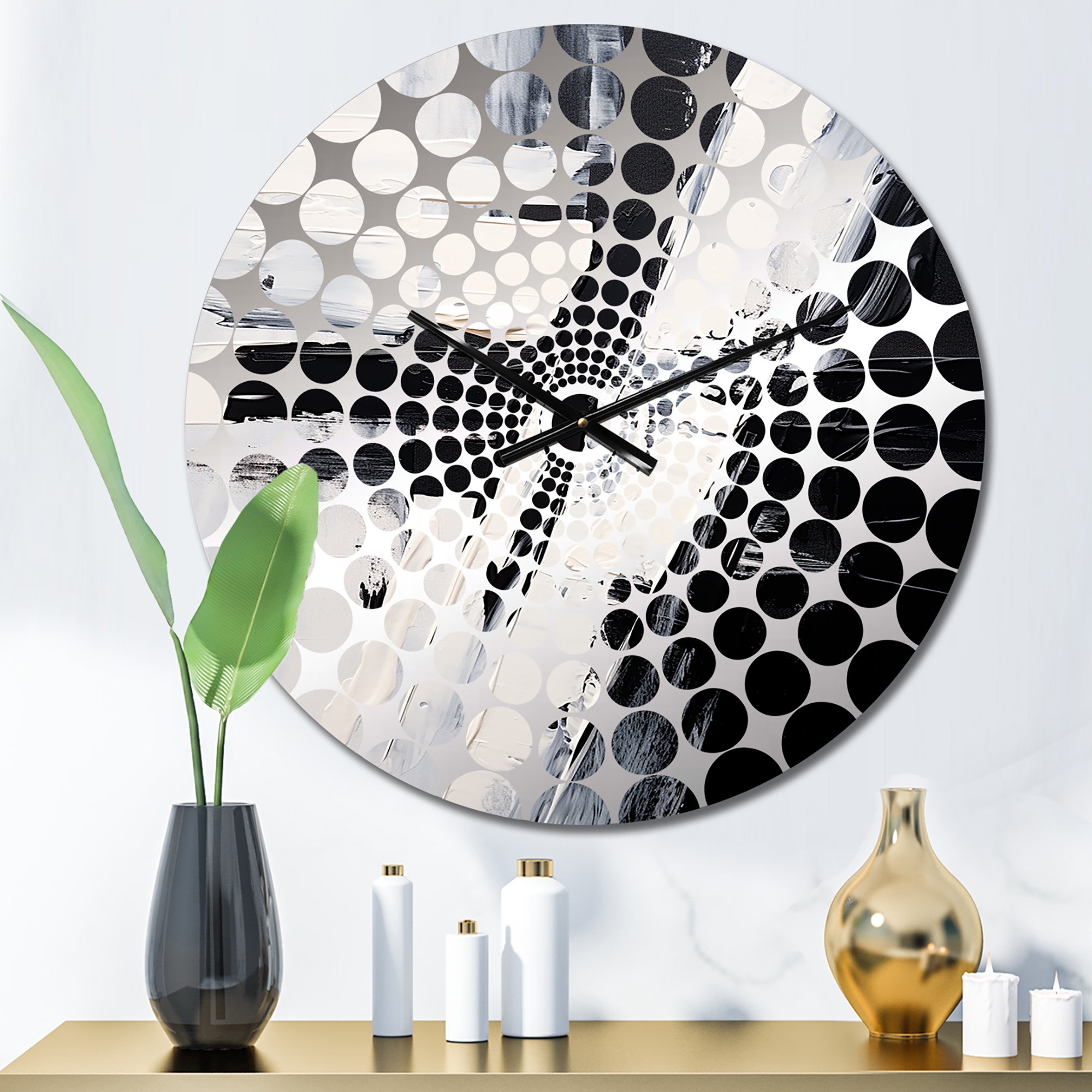 East Urban Home Shaindel - Abstract Painting Wall Clock | Wayfair