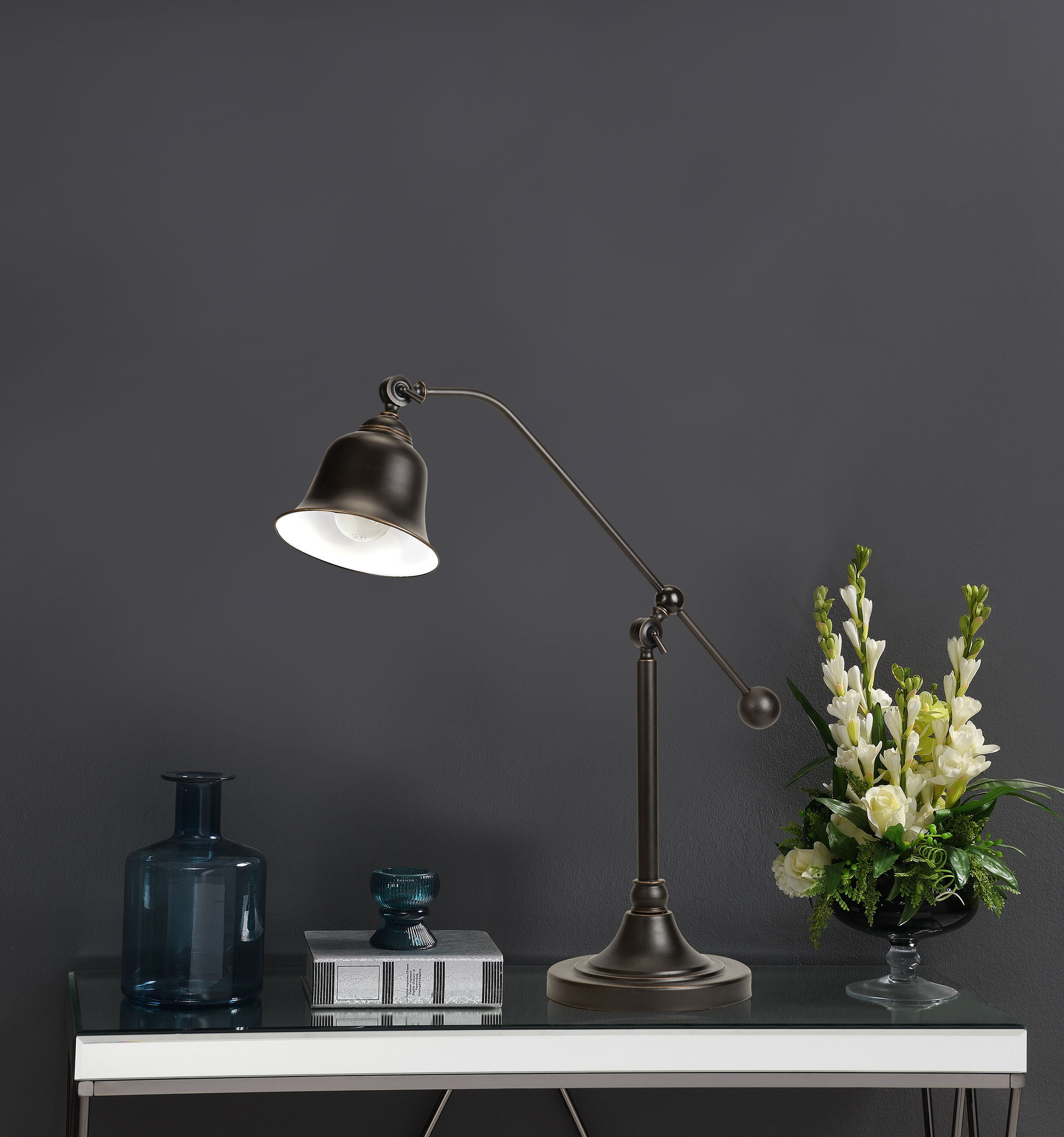 Mercer41 Acklin 25-inch Bell Down Bridge Table Lamp | Wayfair