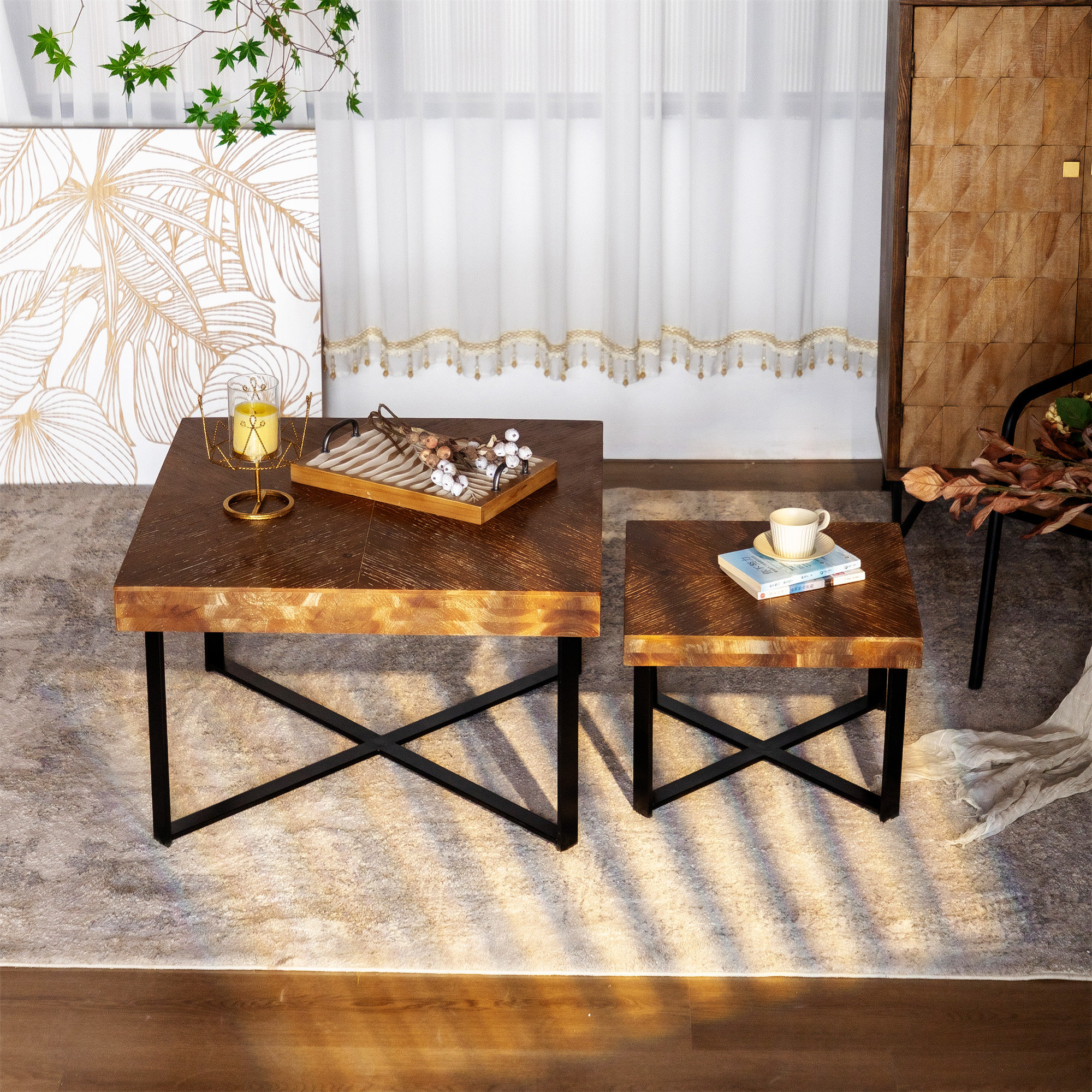 17 Stories 31.3"Modern Retro Splicing Square Coffee Table - Wayfair Canada