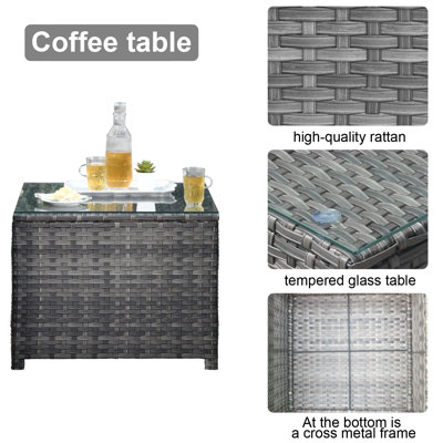 Red Barrel Studio® Thala Wicker/Rattan 3 Piece Patio Set with Cushions ...