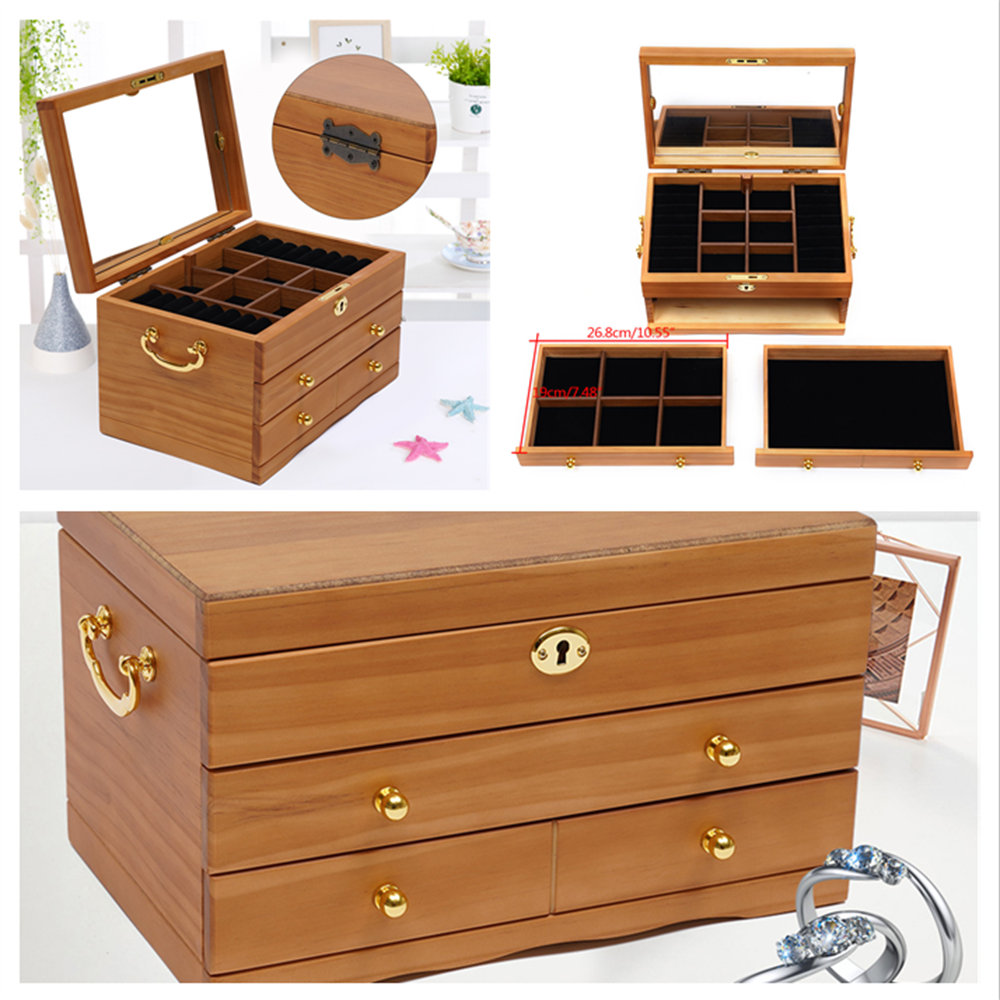 Red Barrel Studio Large Capacity Jewelry Box with Lock | Wayfair