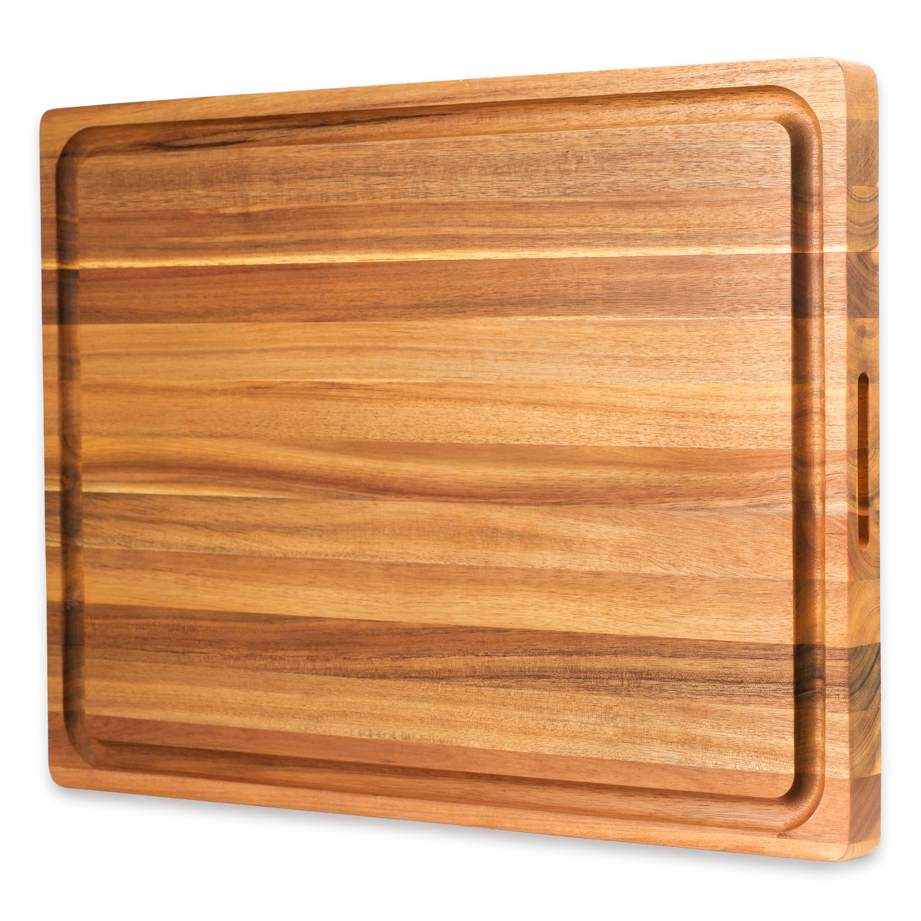 Howizz Howard Edge Grain Acacia Solid Wood Cutting Board - Reversible Extra Large Butcher Block ...