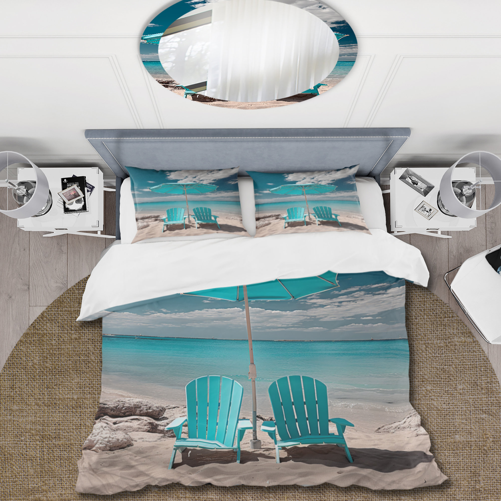 Design Art Beach Sandy Escape Chairs - Coastal Beach Duvet Cover Set ...