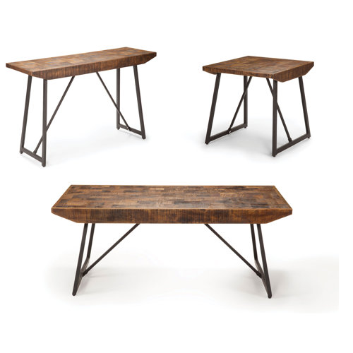 17 Stories Evander Solid Wood Top Sled End Table | Wayfair