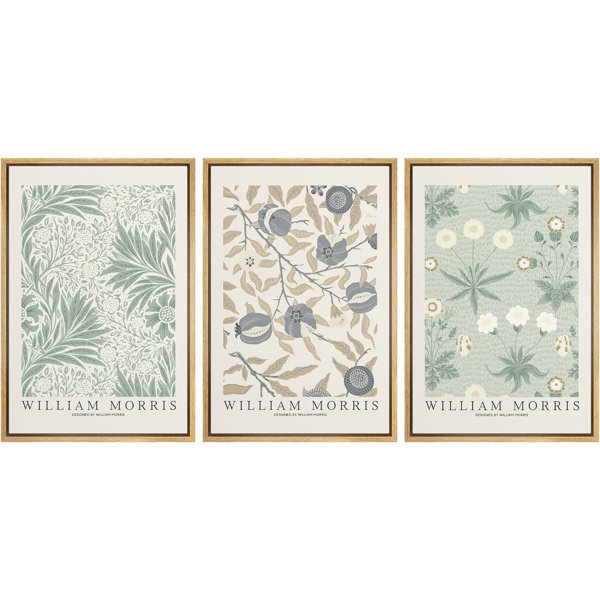 IDEA4WALL Classical Artwork William Morris Green Flower Market ...