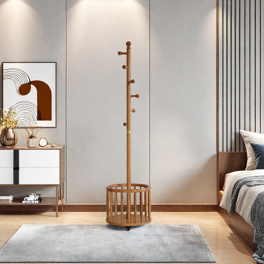 PPEDKS Coat Rack with Spherical Hanging and Solid Base | Wayfair