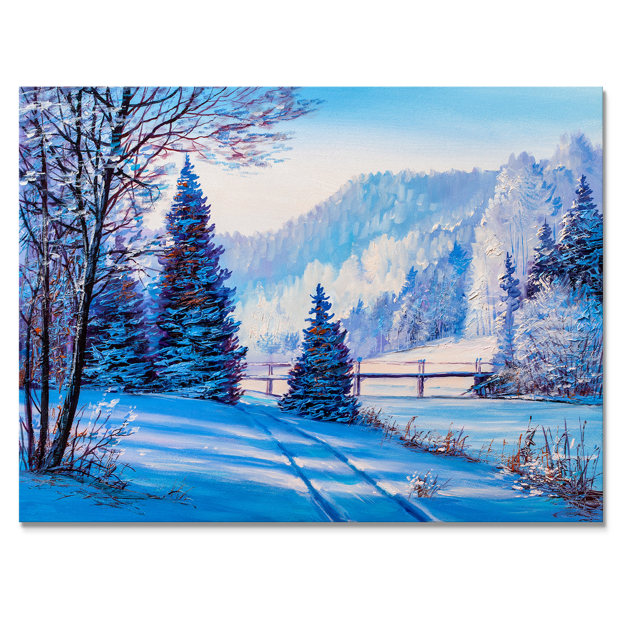 Millwood Pines Beautiful Winter Landscape - Floater Frame Print on ...