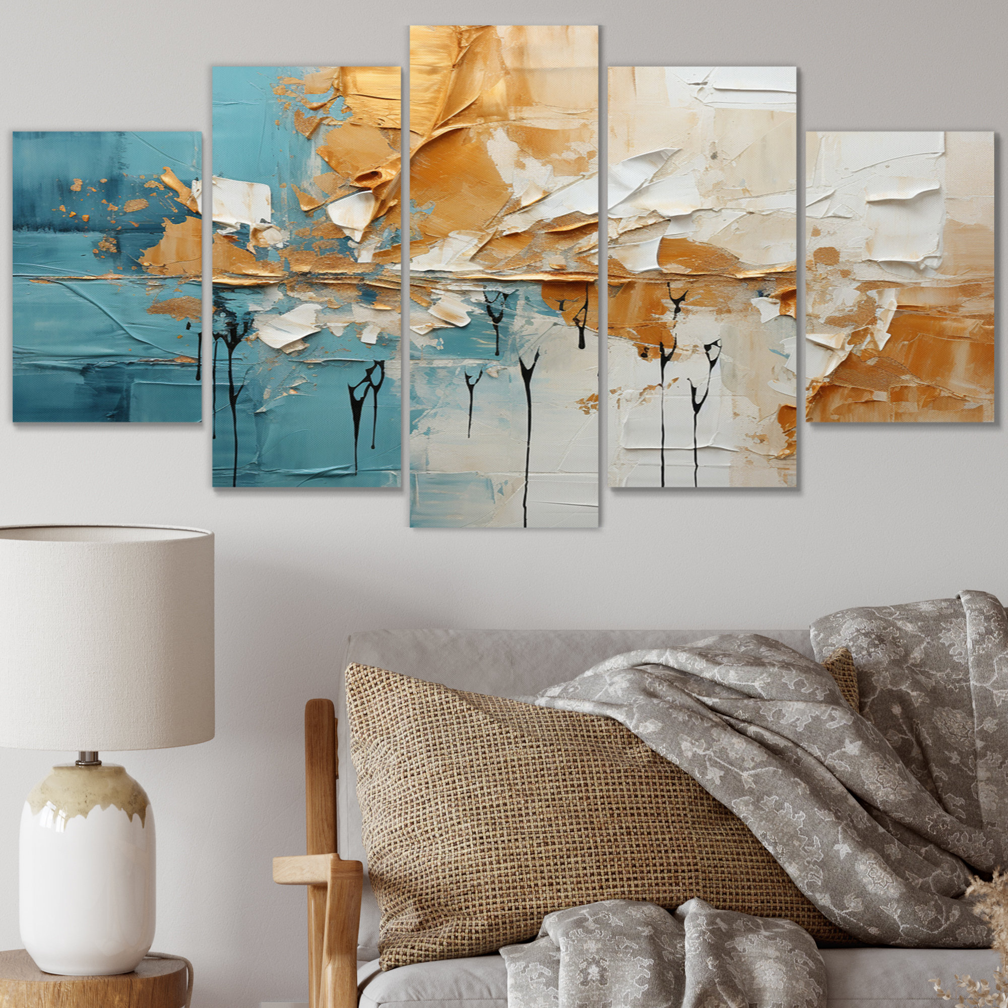 Wrought Studio " Transcendent Textures I " 5 - Pieces | Wayfair
