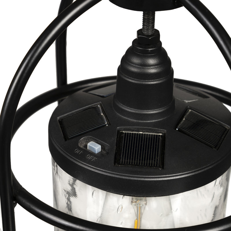 Evergreen Enterprises, Inc 16.7" Solar Powered Black Metal Outdoor ...