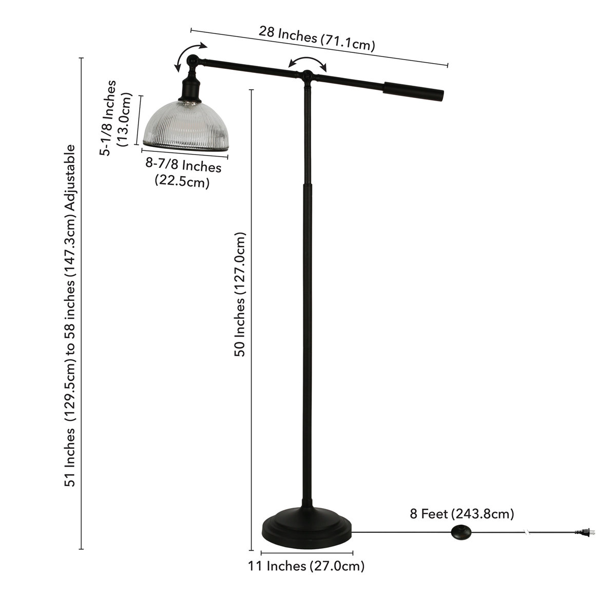 Breakwater Bay Aleko Frenkel 50" Swing Arm Floor Lamp & Reviews | Wayfair