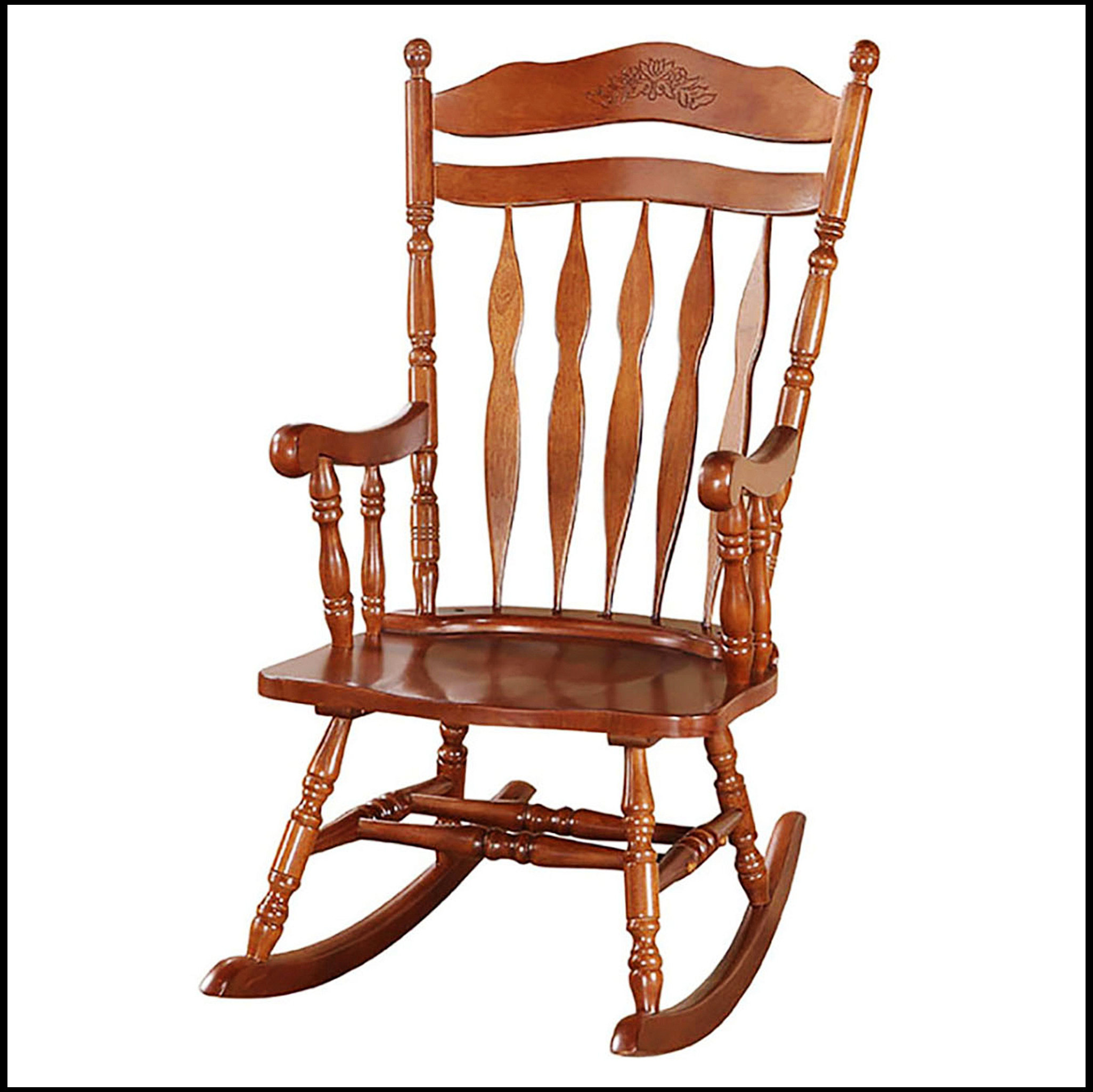 August Grove® Rocking Chair with Turned Spindle Base - Wayfair Canada
