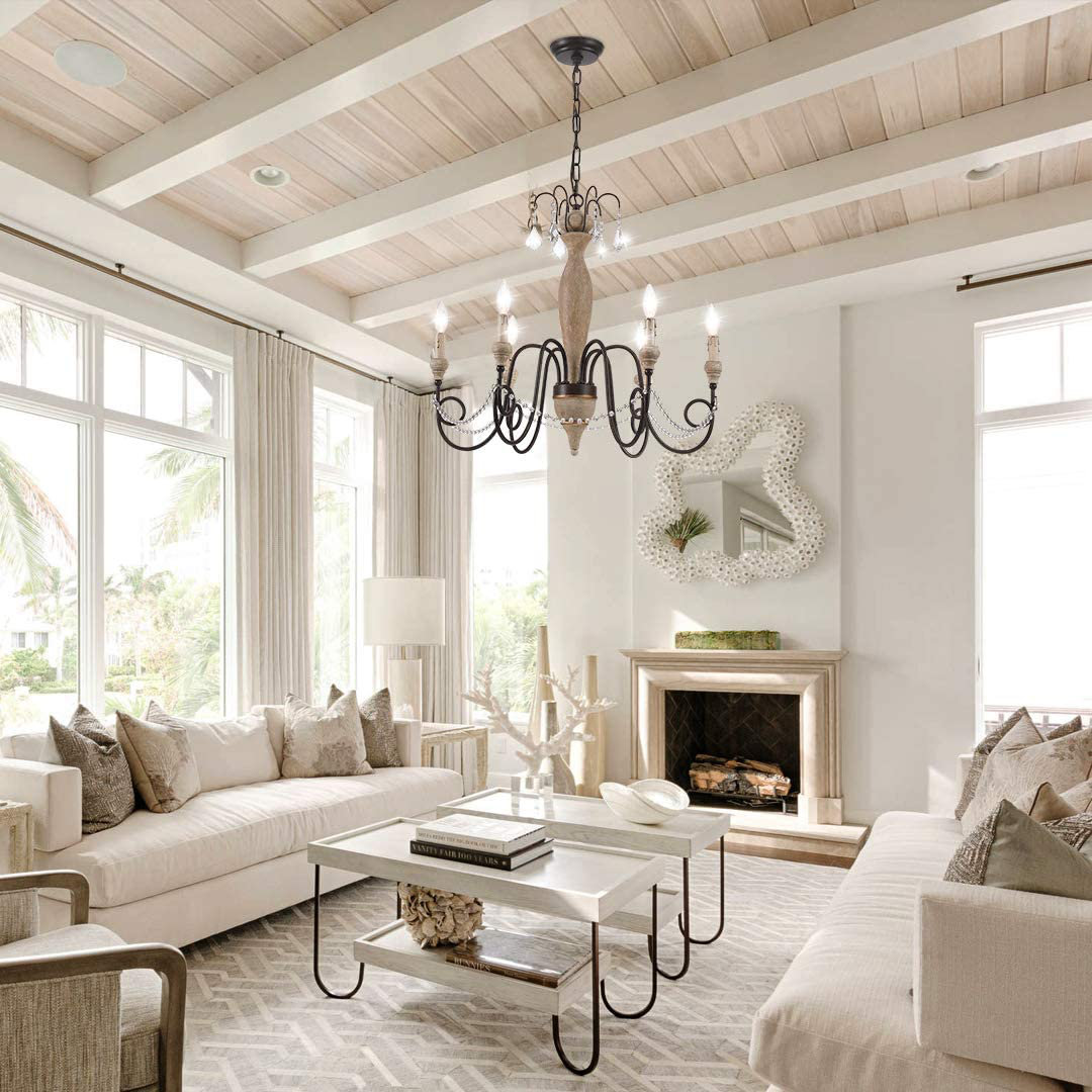 One Allium Way® Menefee 24 Inches Wide 6 Light French Country Cottage ...