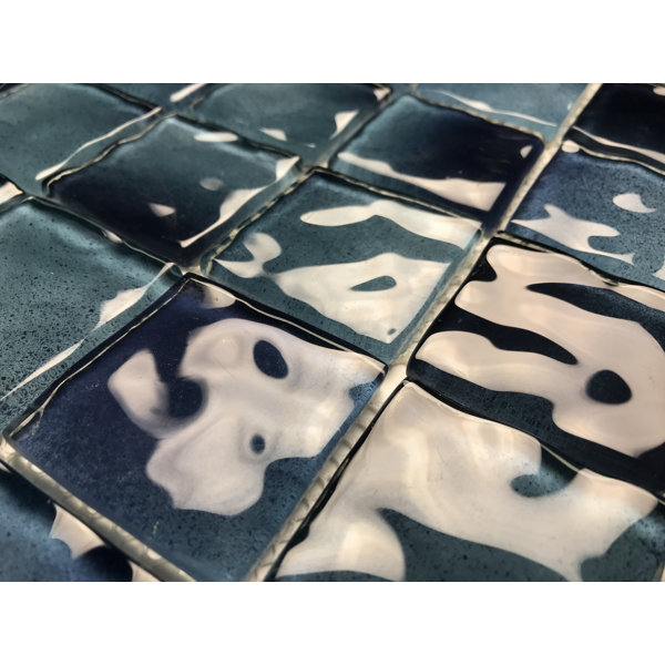 Abolos Watermarks 2 in. x 2 in. Textured Glass Straight Edge Square ...