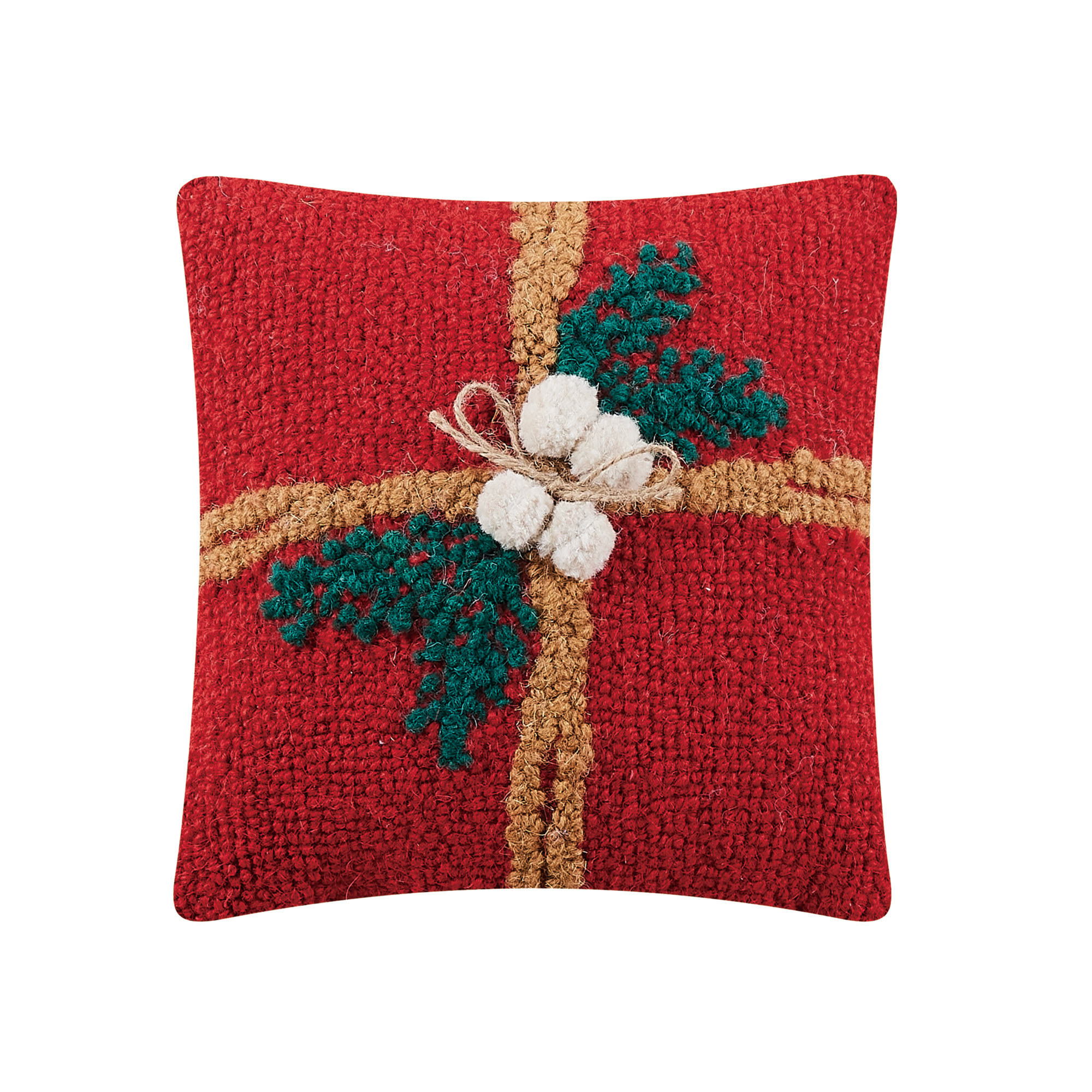 Mistletoe and Co. Christmas Present Wool Hook Pillow & Reviews ...