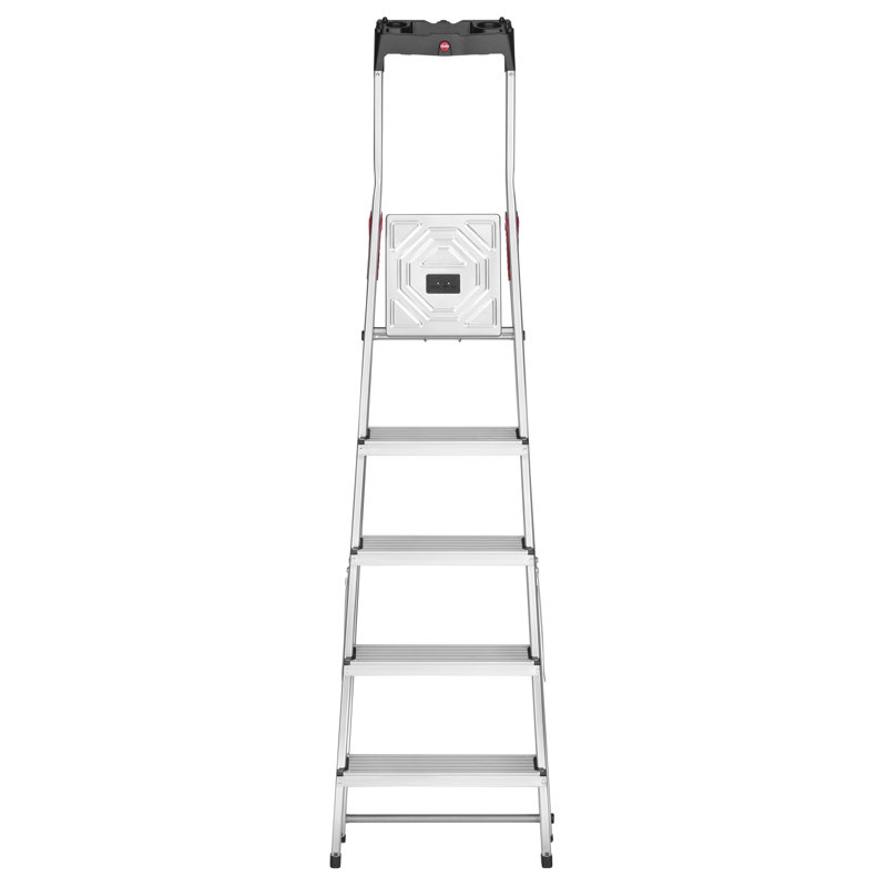 Hailo USA Inc. Hailo L60 5-Step Aluminum Step Ladder with 330 lb. Load ...