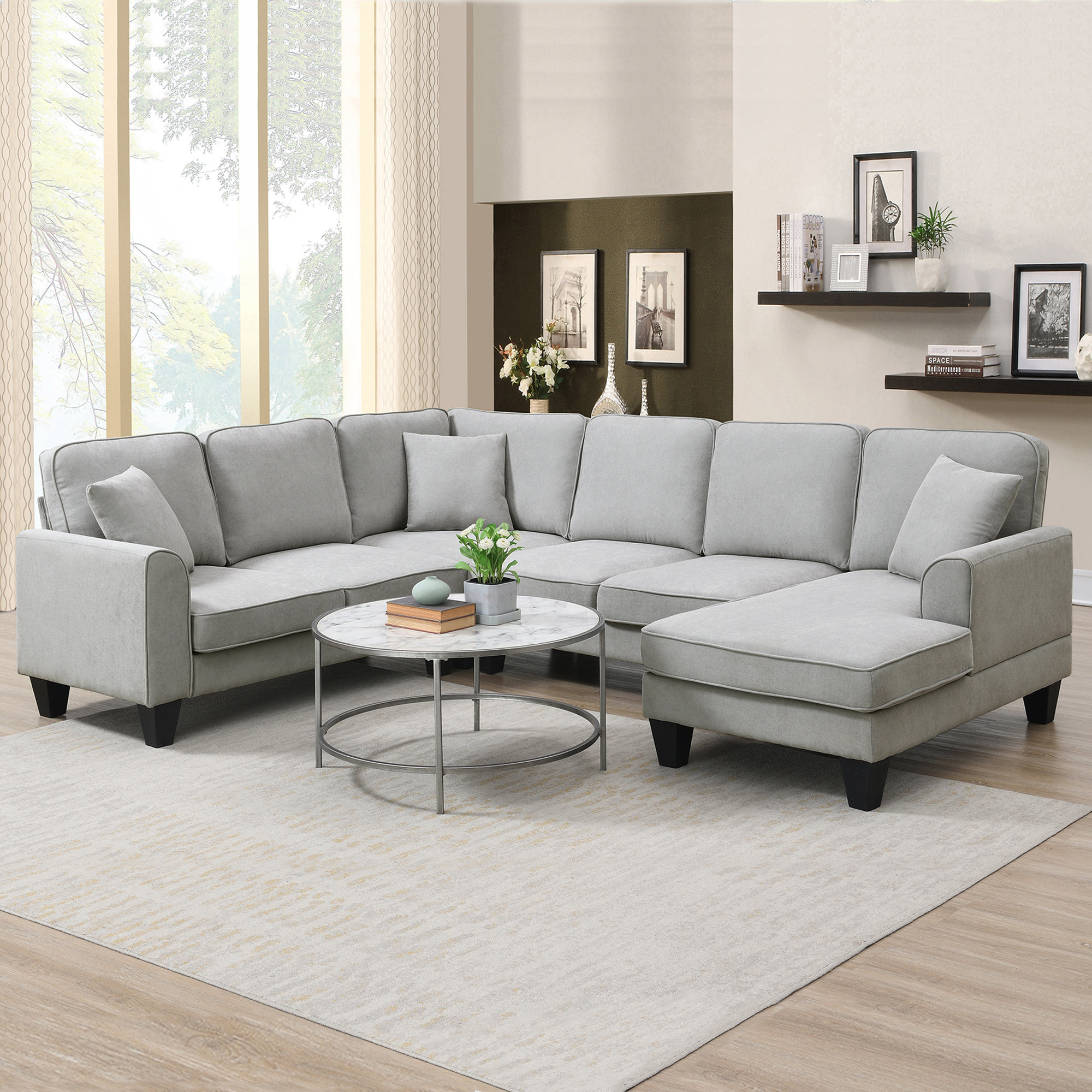 Latitude Run® 109.8 In L-shaped Modular Sectional Sofa with Removable ...