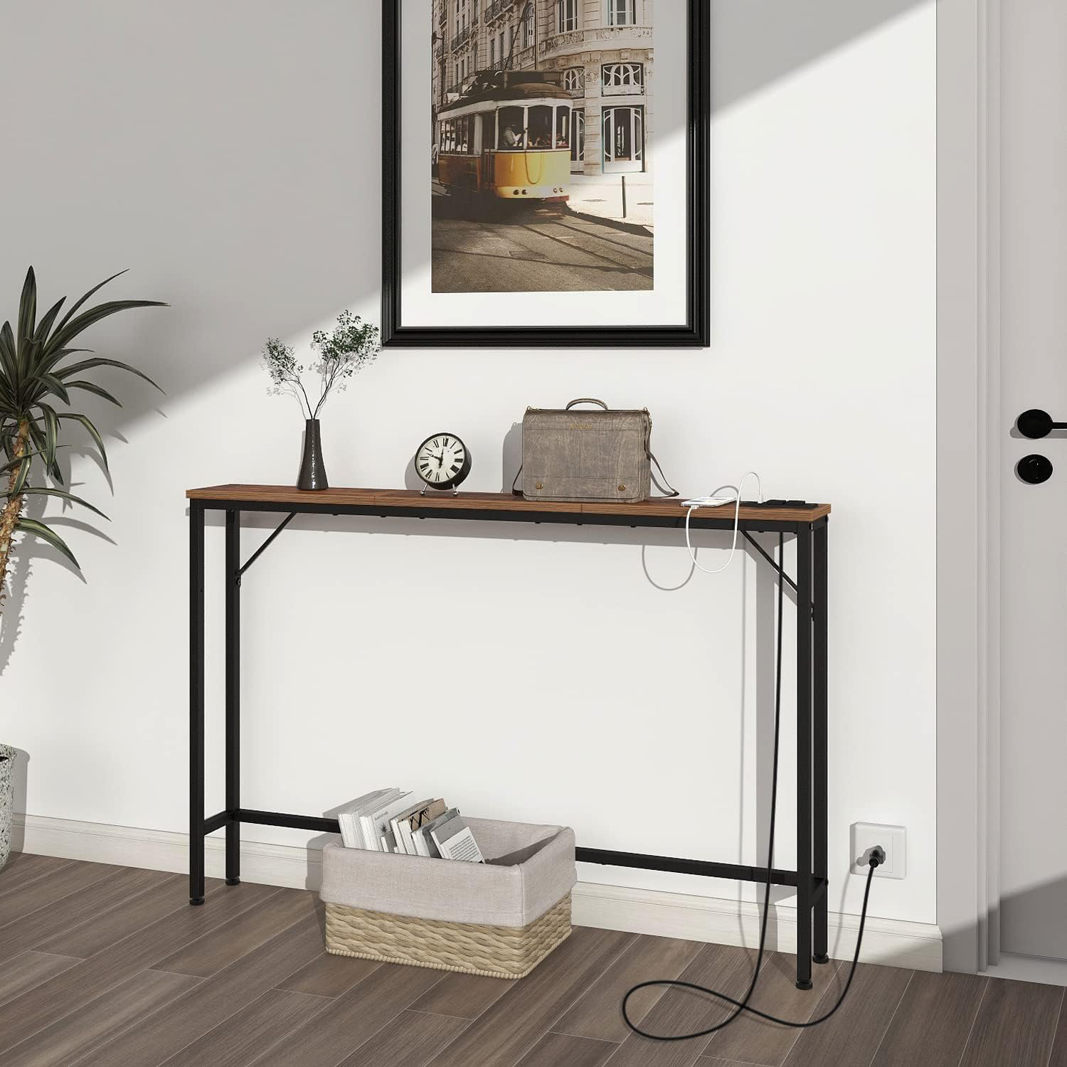 Latitude Run® Narrow Sofa Console Table With Charging Station - 47 ...