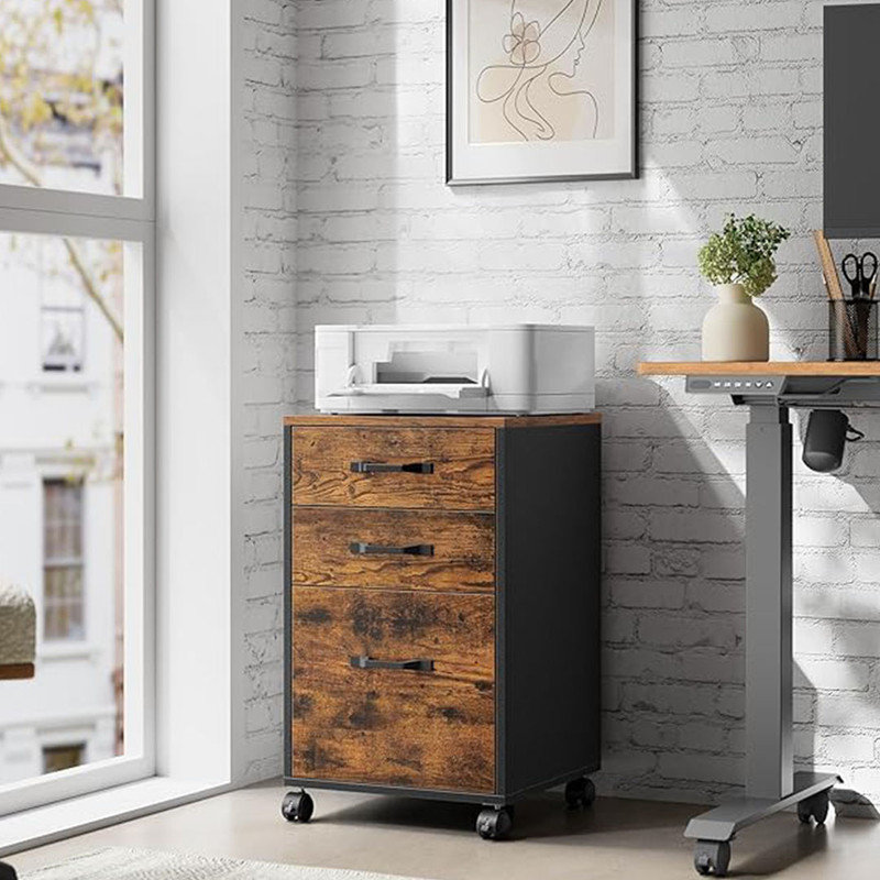 17 Stories Rectangular 3 Drawers Filing Cabinet for Home Office, with ...