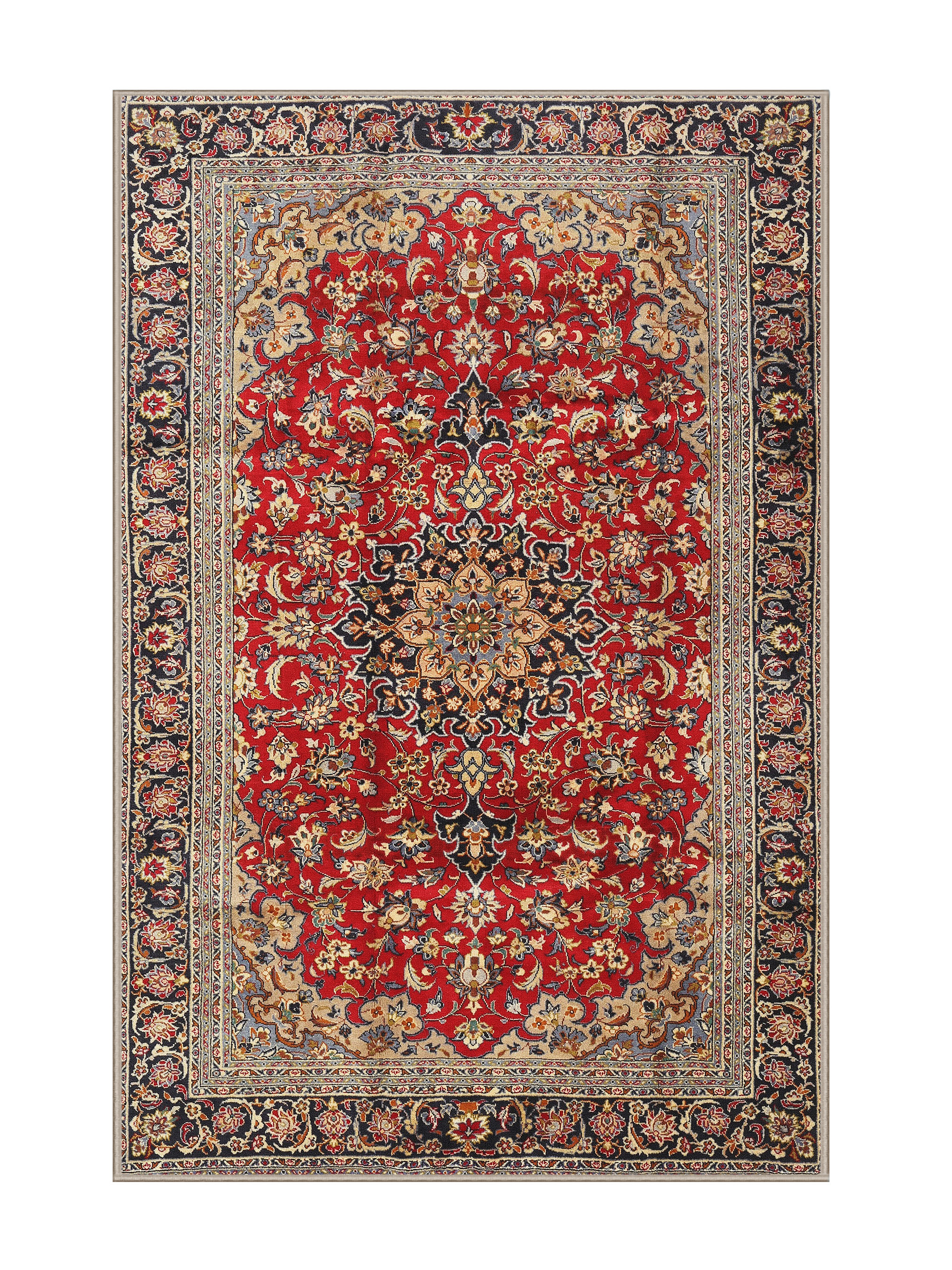 Charlton Home Georgiann Traditional Red/Ivory Area Rug - Wayfair Canada