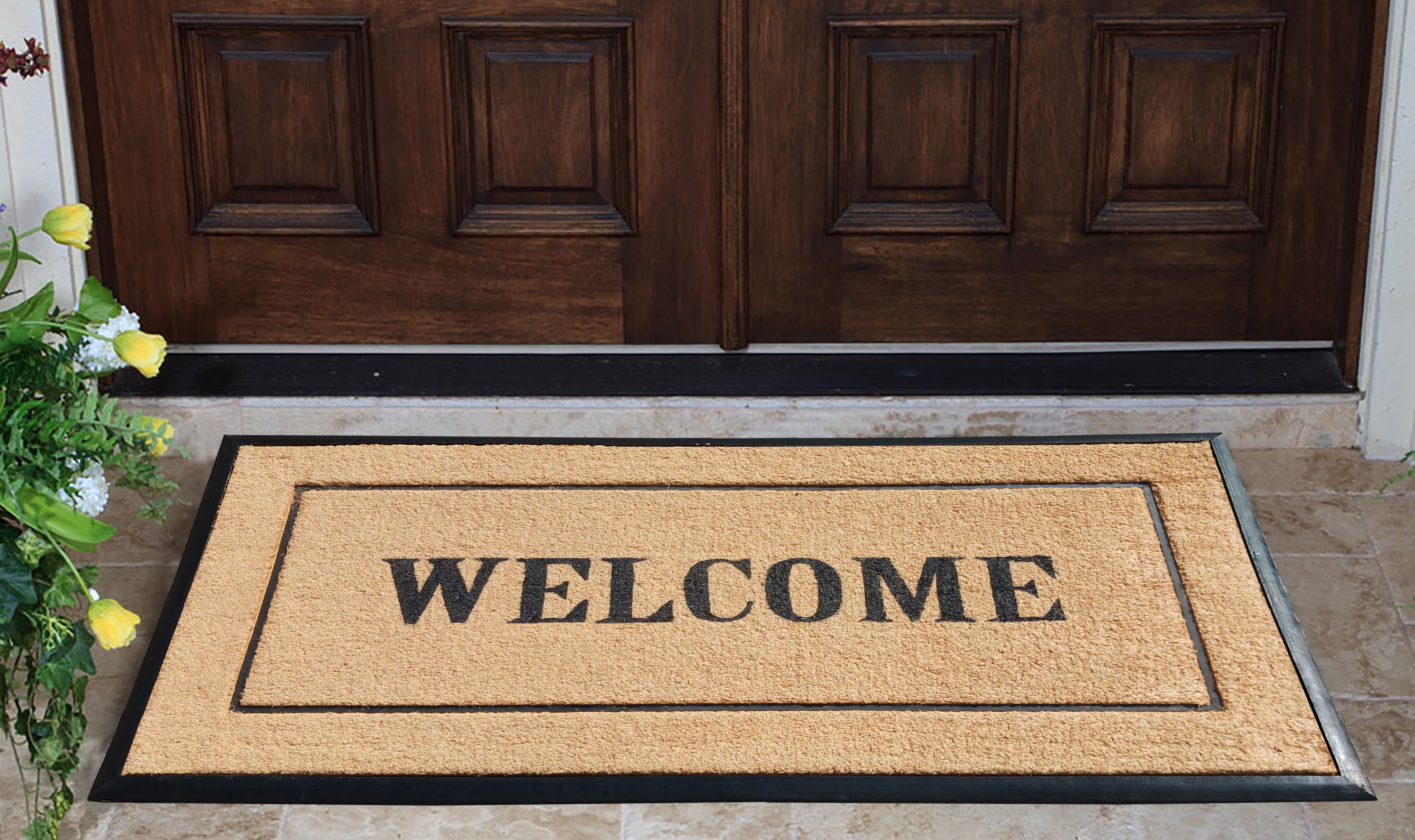 Hokku Designs A1HC Extra Large Doormat 30"X60", Rubber & Coir, Heavy ...