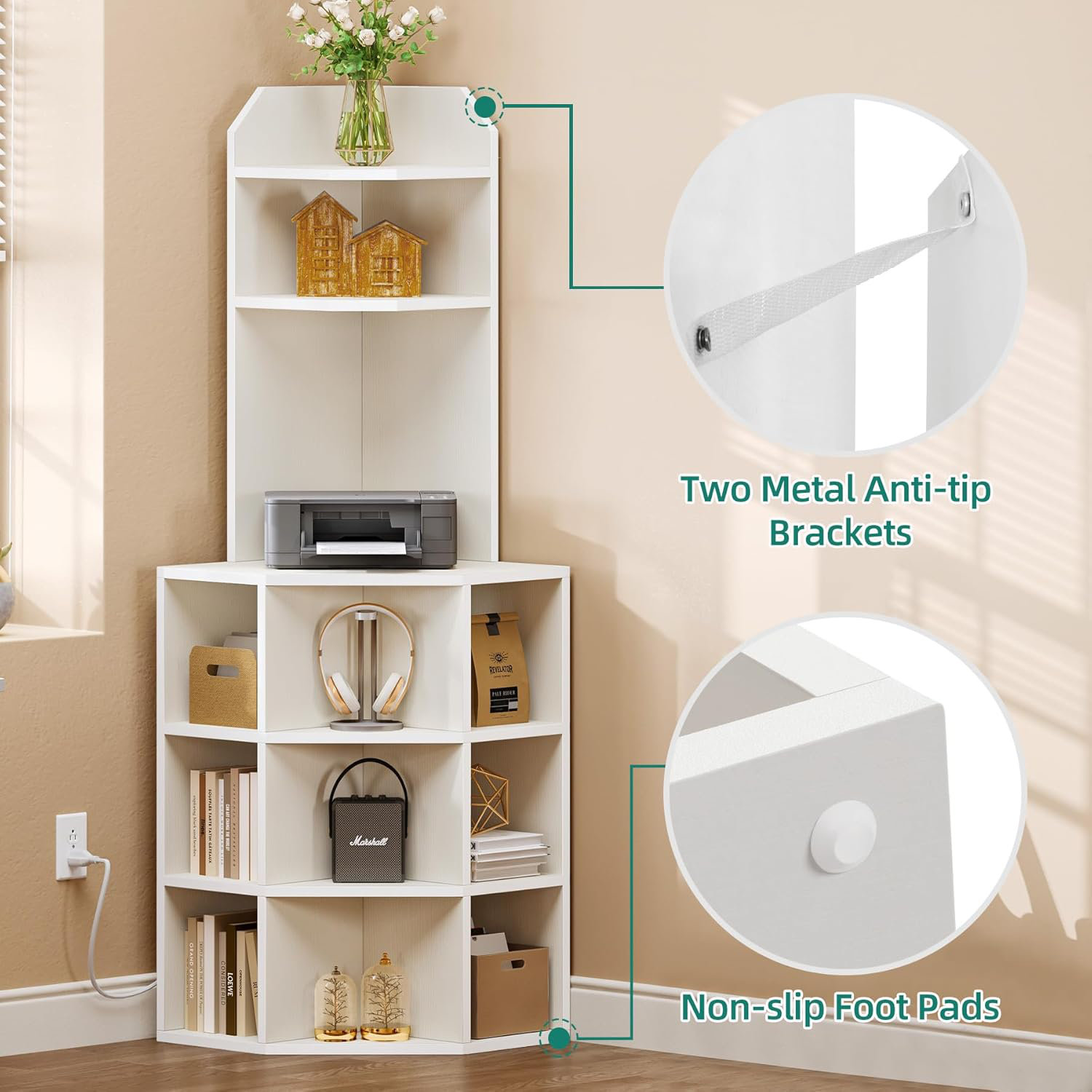 Latitude Run® Pomianowska Corner Bookcase | Wayfair