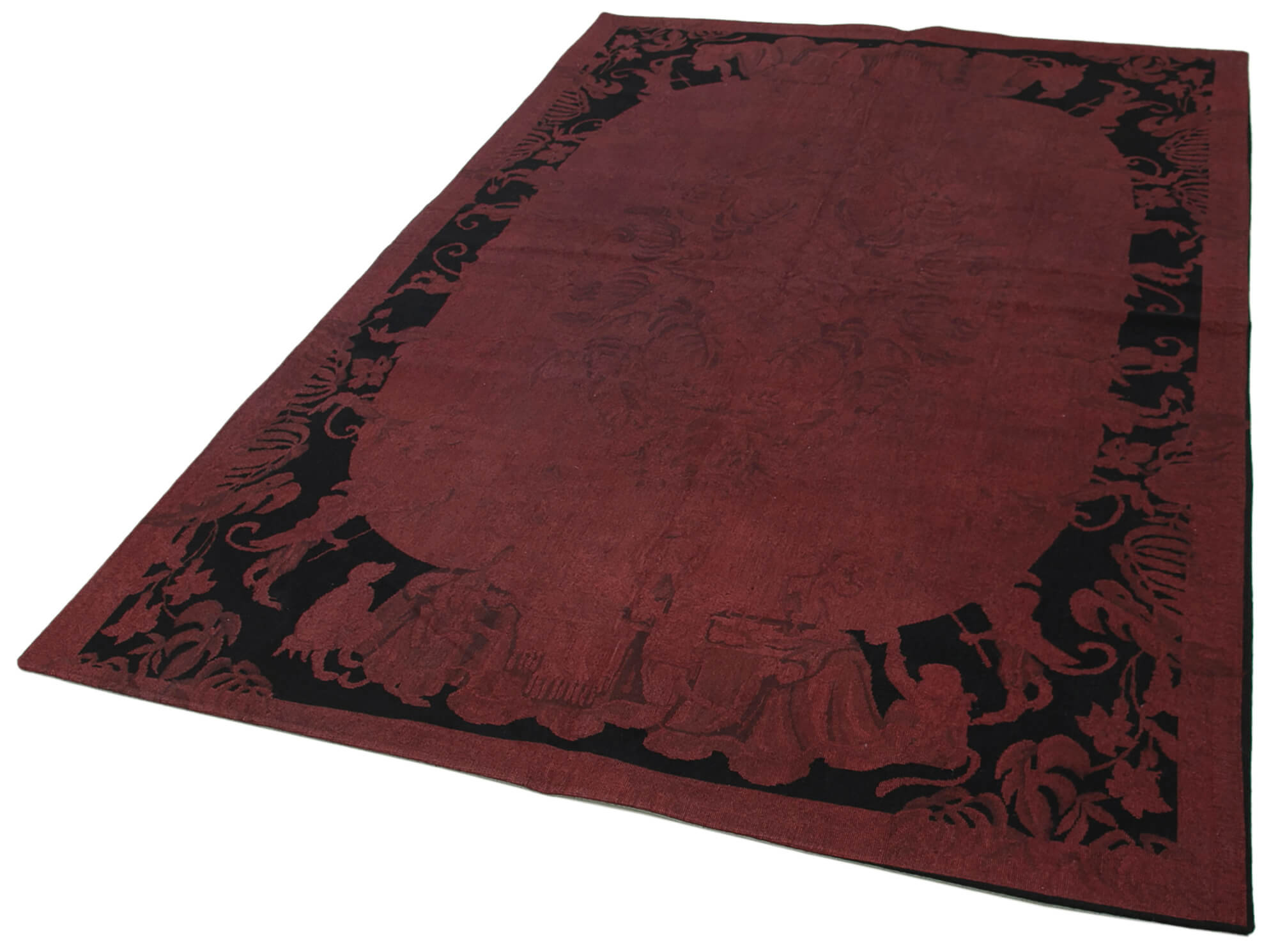 Isabelline Tavare Red Floral Wool Handmade Area Rug | Wayfair