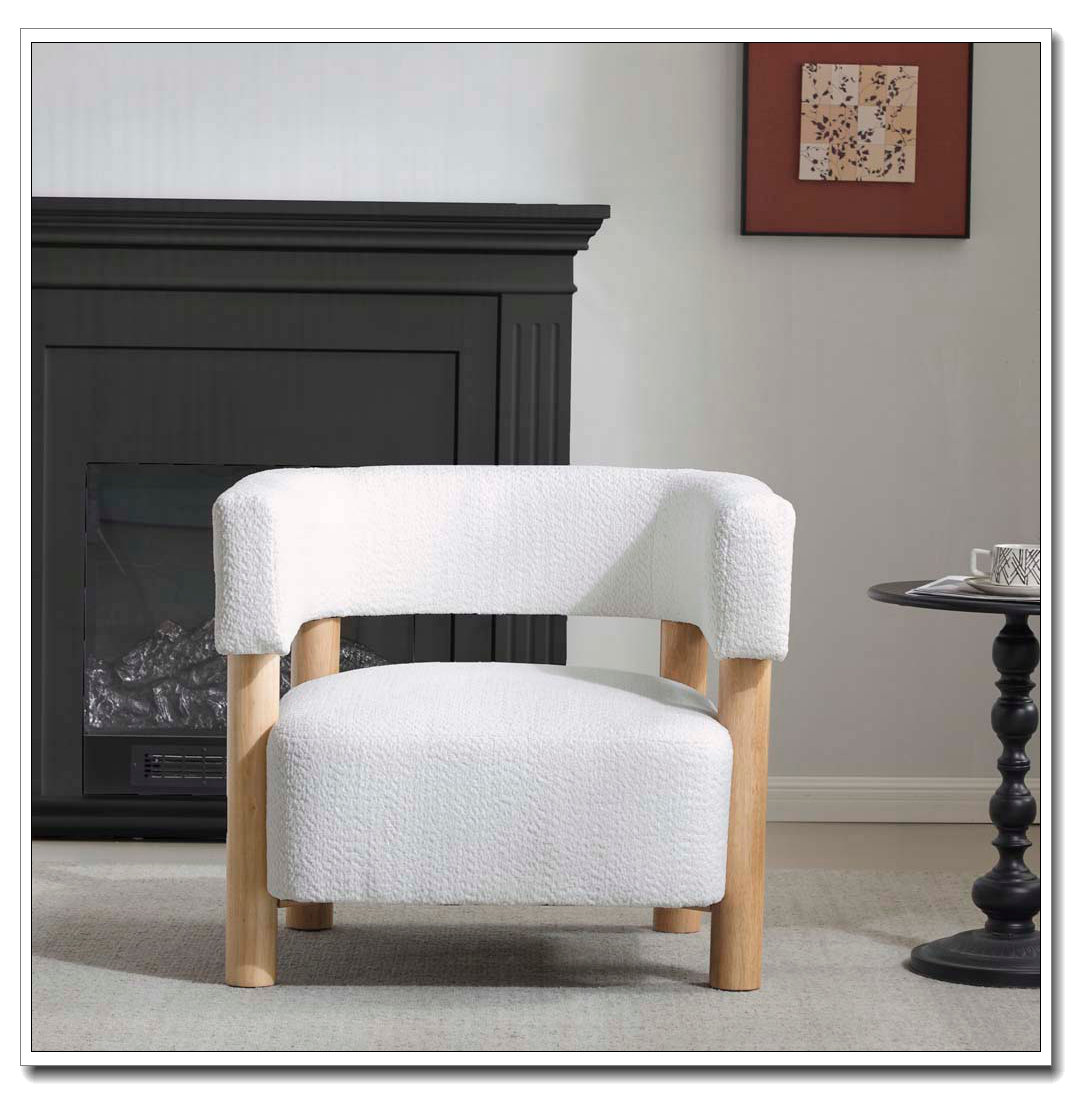 Latitude Run® Boucle Upholstered Accent Arm Chair | Wayfair