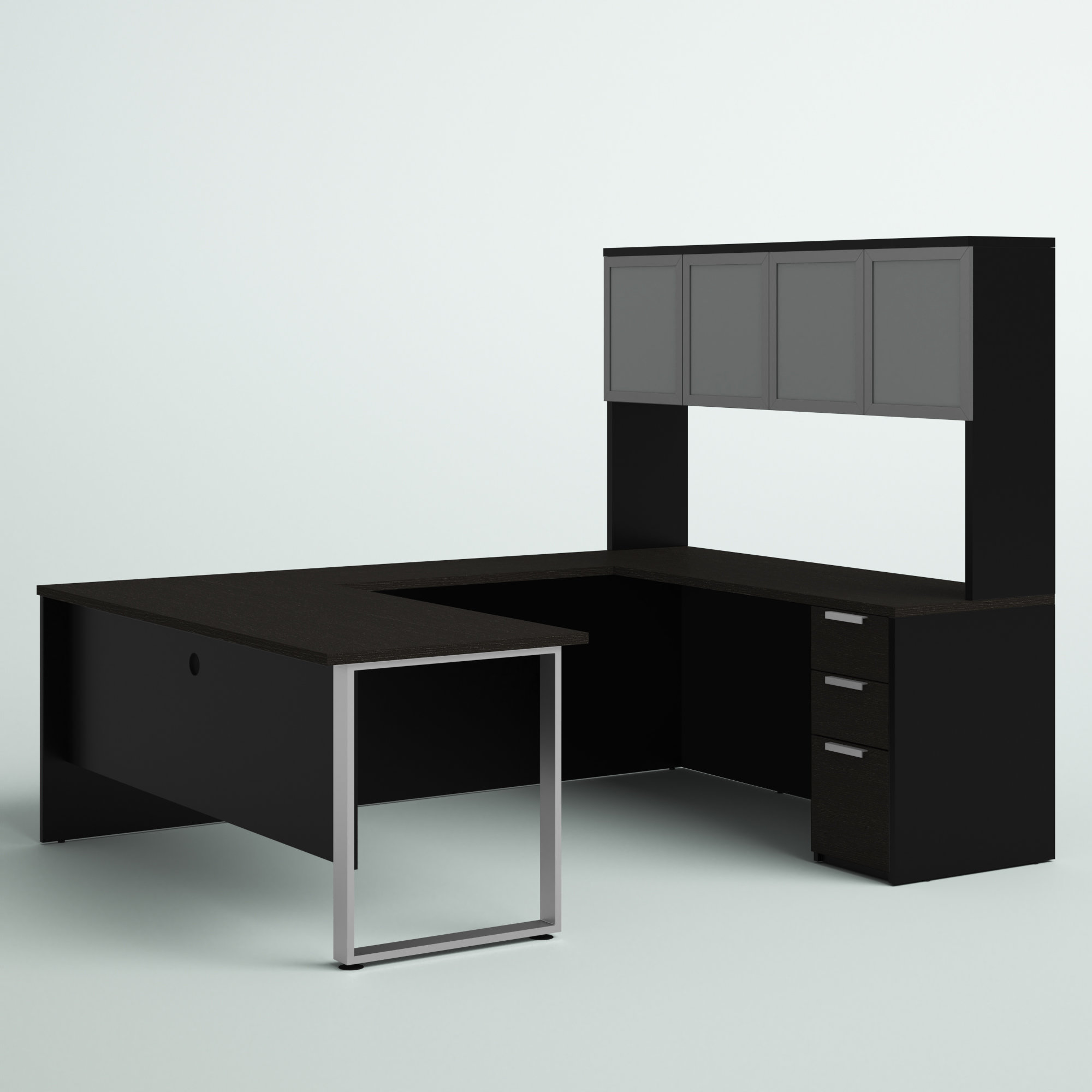 Upper Square™ Glidden Reversible U-Shape Corner Desk with Hutch ...