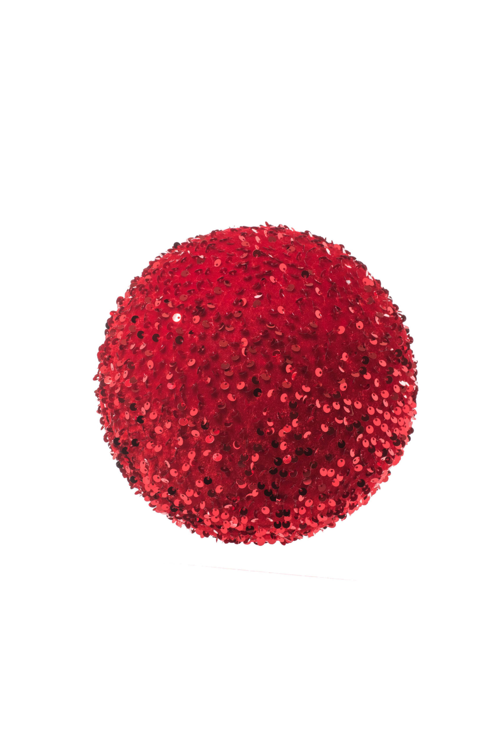 The Holiday Aisle® Red Fabric Sequin Ball Bauble | Wayfair