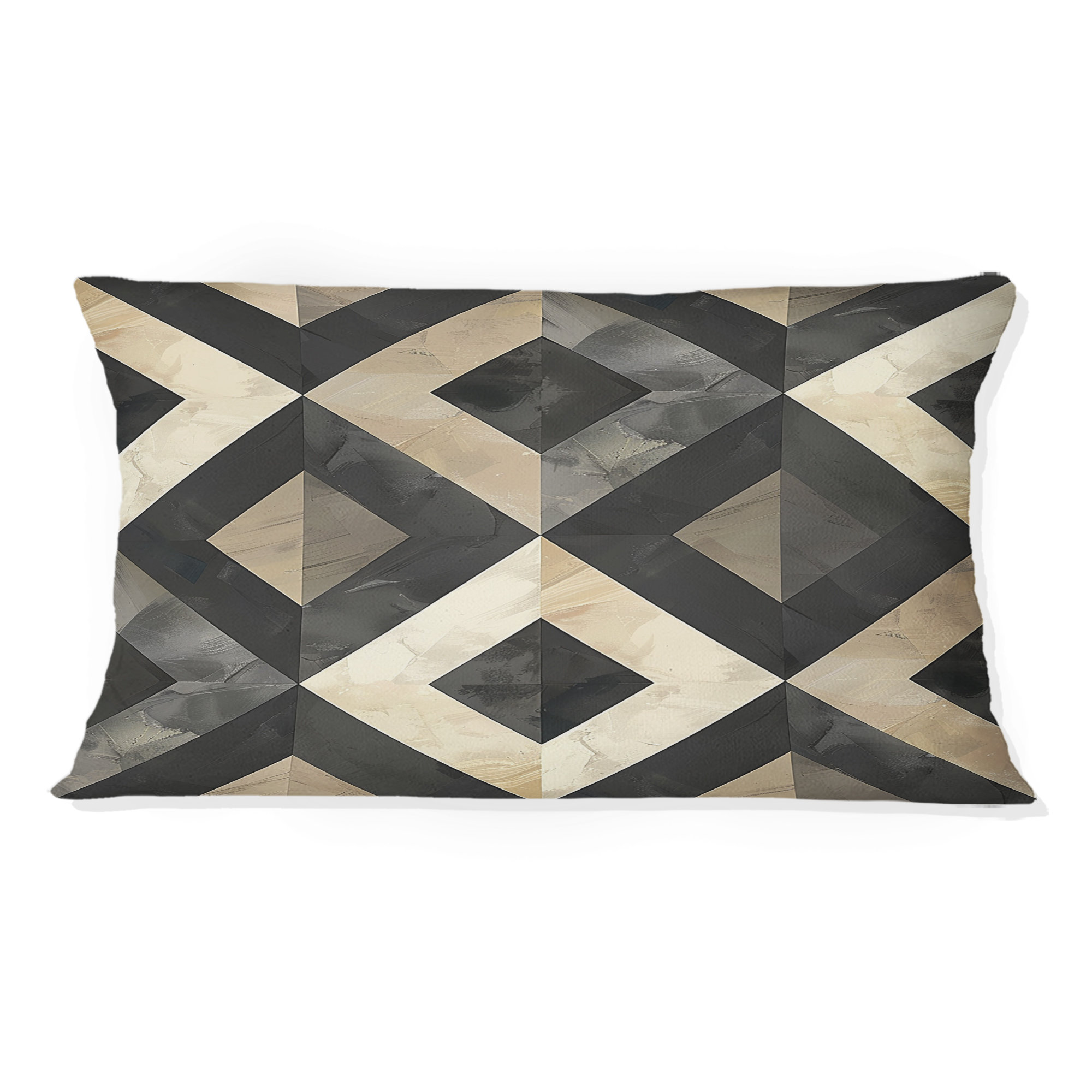 Design Art Grey Modern Rhombus Pattern I - Modern Lumbar Pillow ...