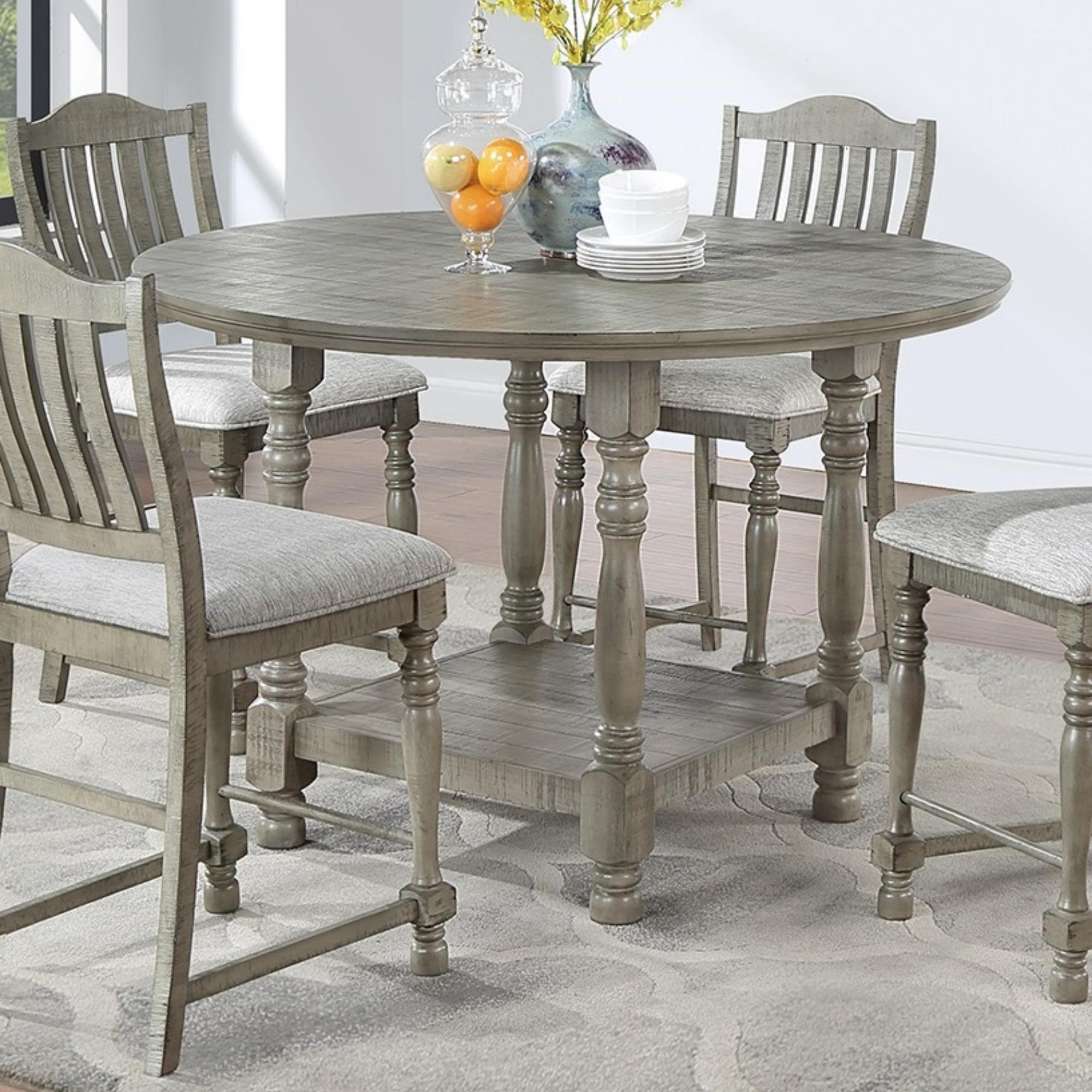 One Allium Way Light Grey Dining Table Round Dining Table - Wayfair Canada