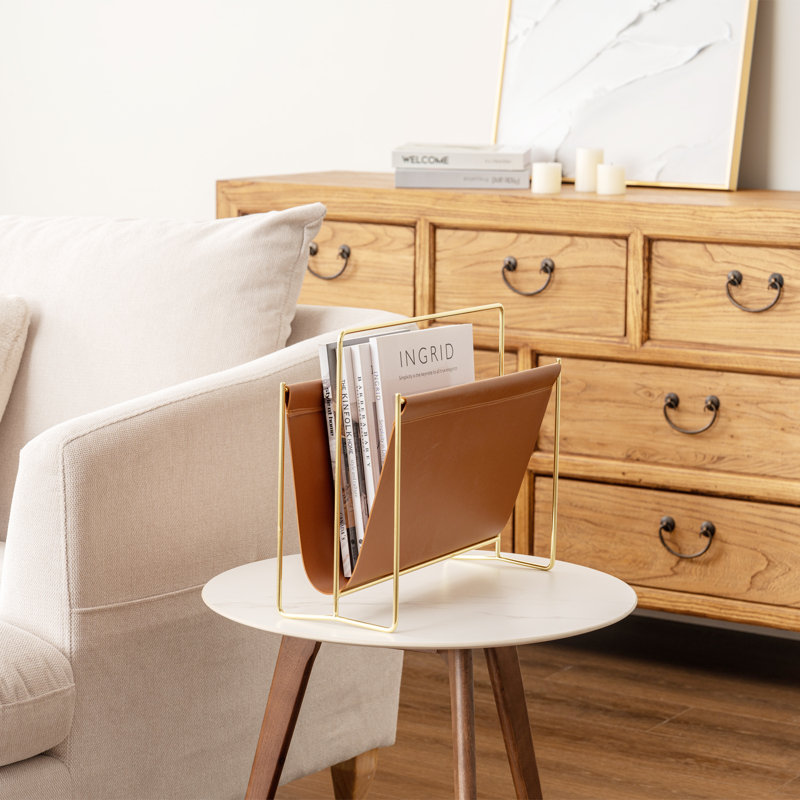 Ebern Designs Modern Standing Magazine Rack Holder & Reviews | Wayfair
